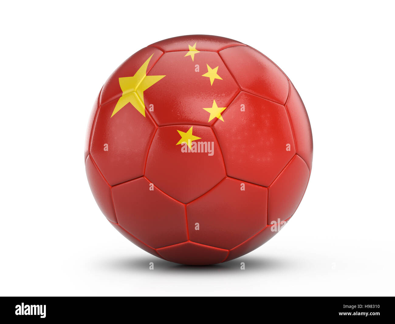 Soccer ball China flag on a white background. 3D illustration Stock ...