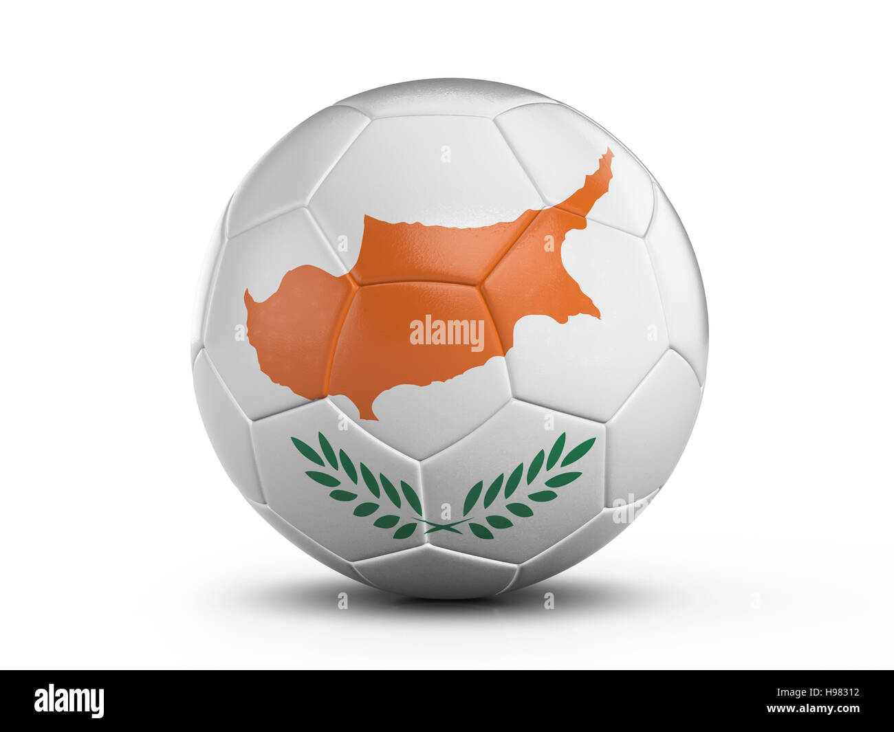 Soccer ball Cyprus flag on a white background. 3D illustration Stock ...