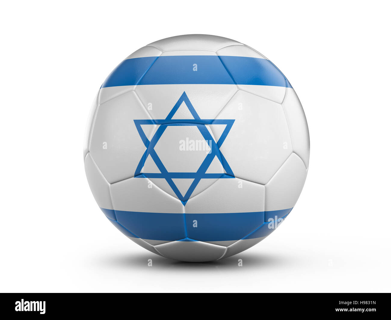 Soccer ball Israel flag on a white background. 3D illustration Stock ...