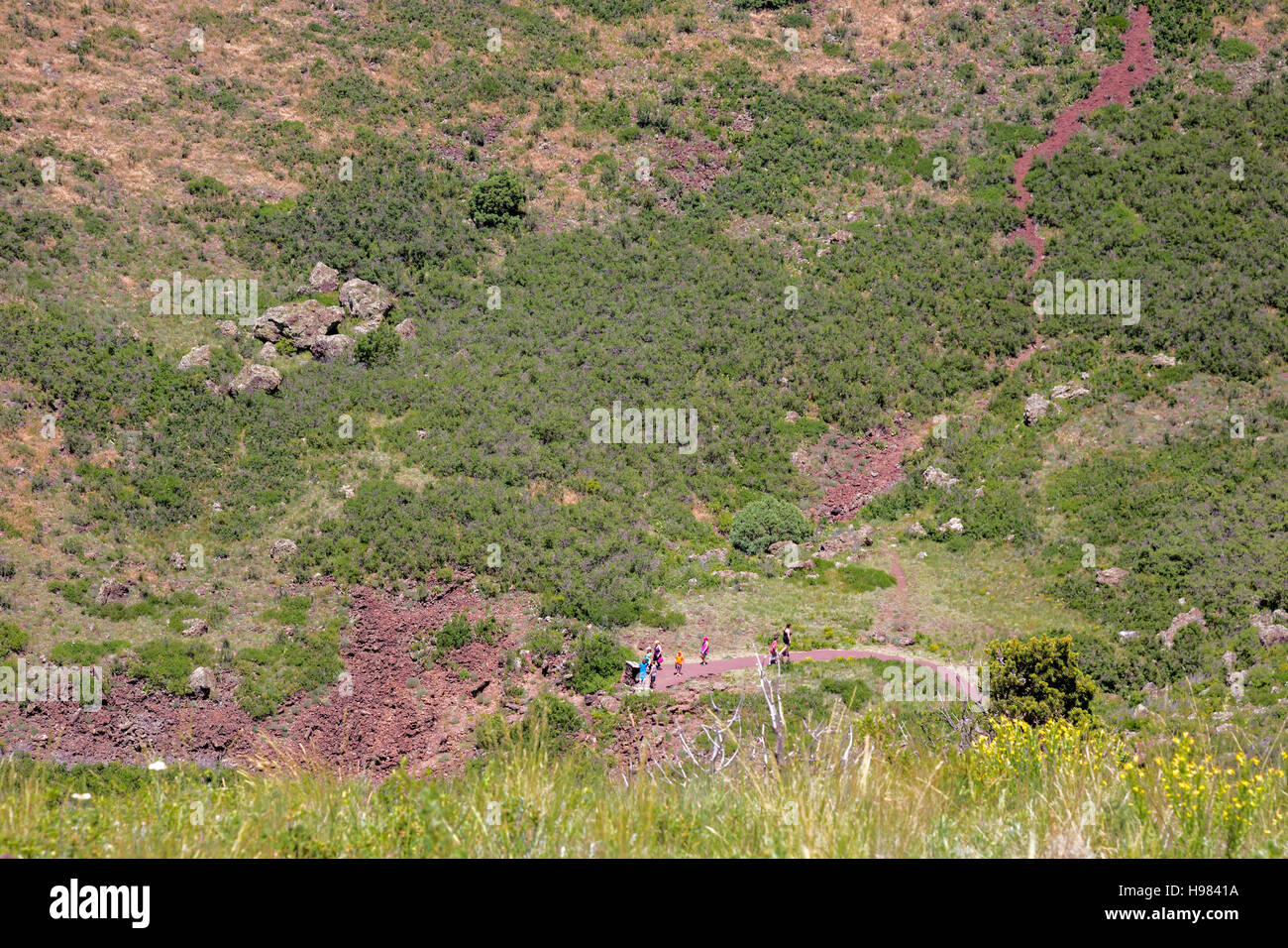 Capulin, New Mexico - Tourists at the bottom of the Capulin Volcano ...