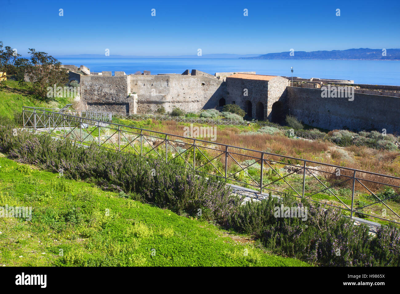 Milazzo castle and archaelogical ruins. Sicily Stock Photo - Alamy