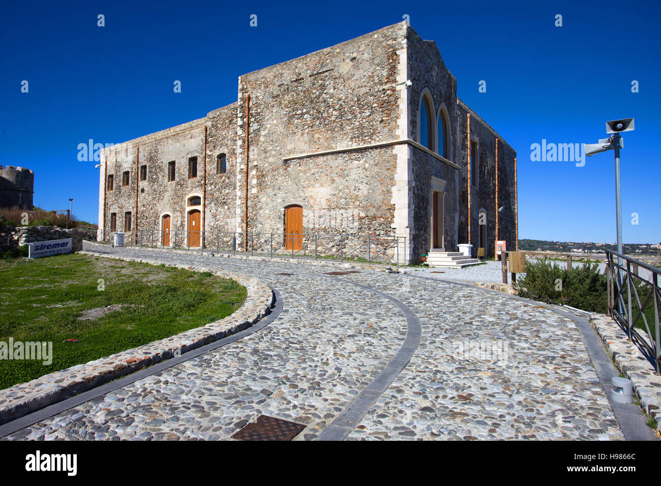 Milazzo castle and archaelogical ruins. Sicily Stock Photo - Alamy