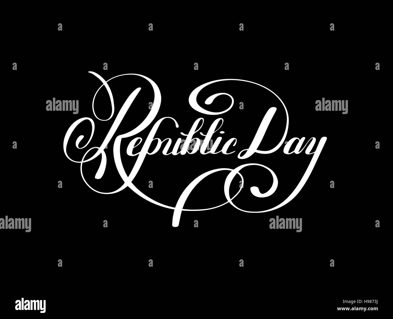 Republic Day handwritten ink lettering inscription Stock Vector Image ...