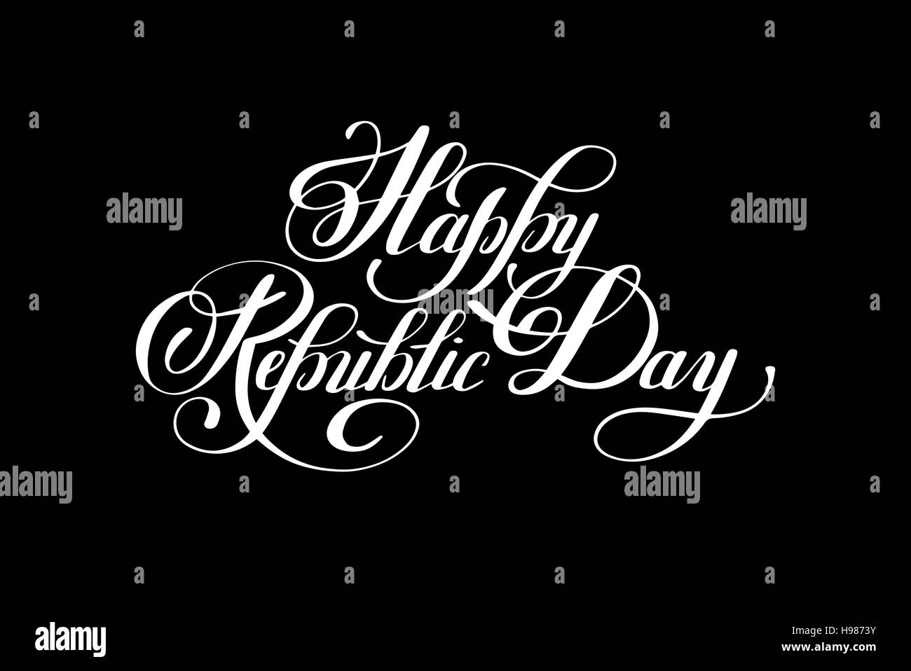 Happy Republic Day handwritten ink lettering inscription Stock Vector ...