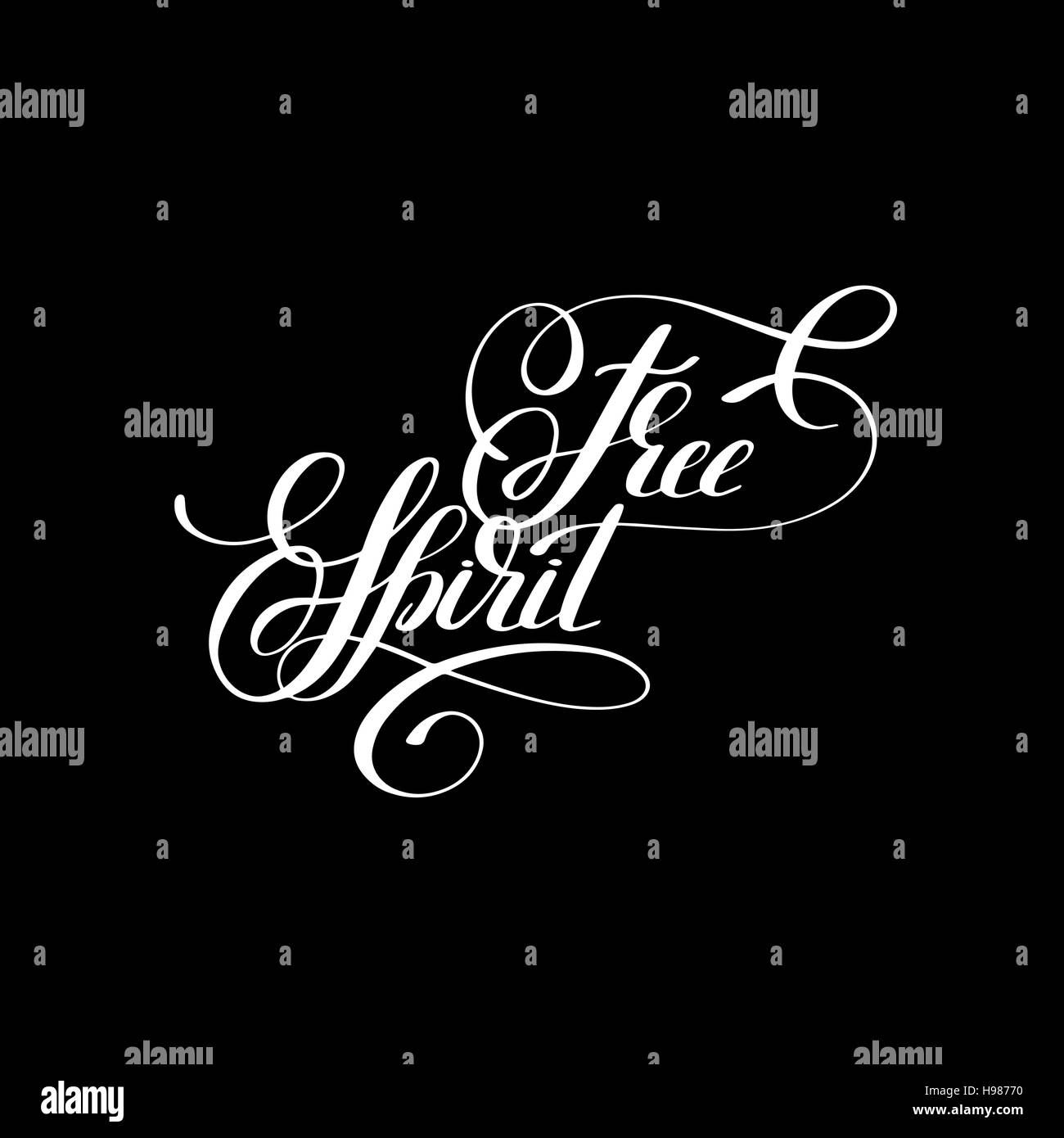 Free Spirit handwritten lettering inscription, brush calligraphy Stock ...