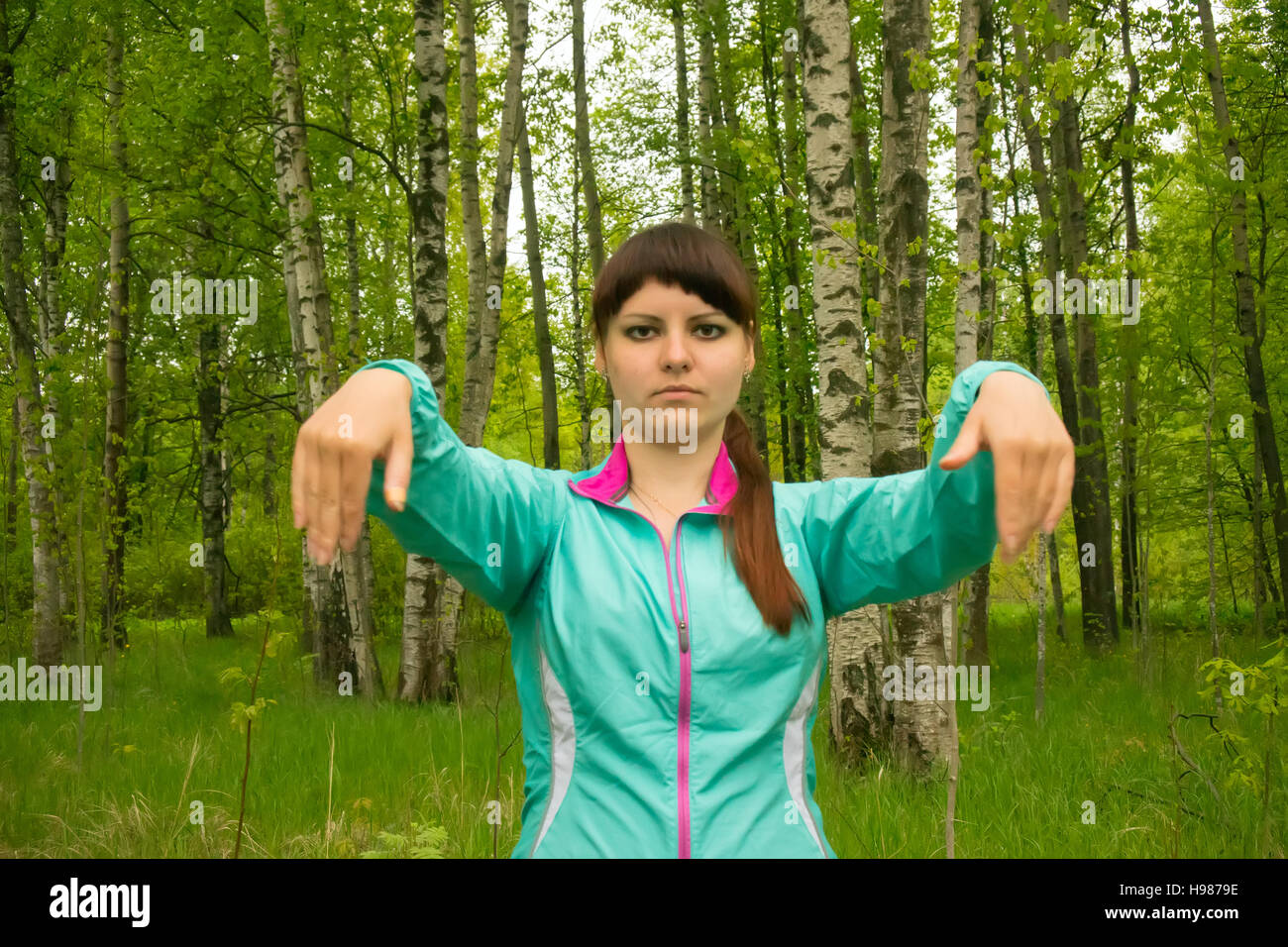 moments sports activities in wild nature Park. rotation of the brushes ...