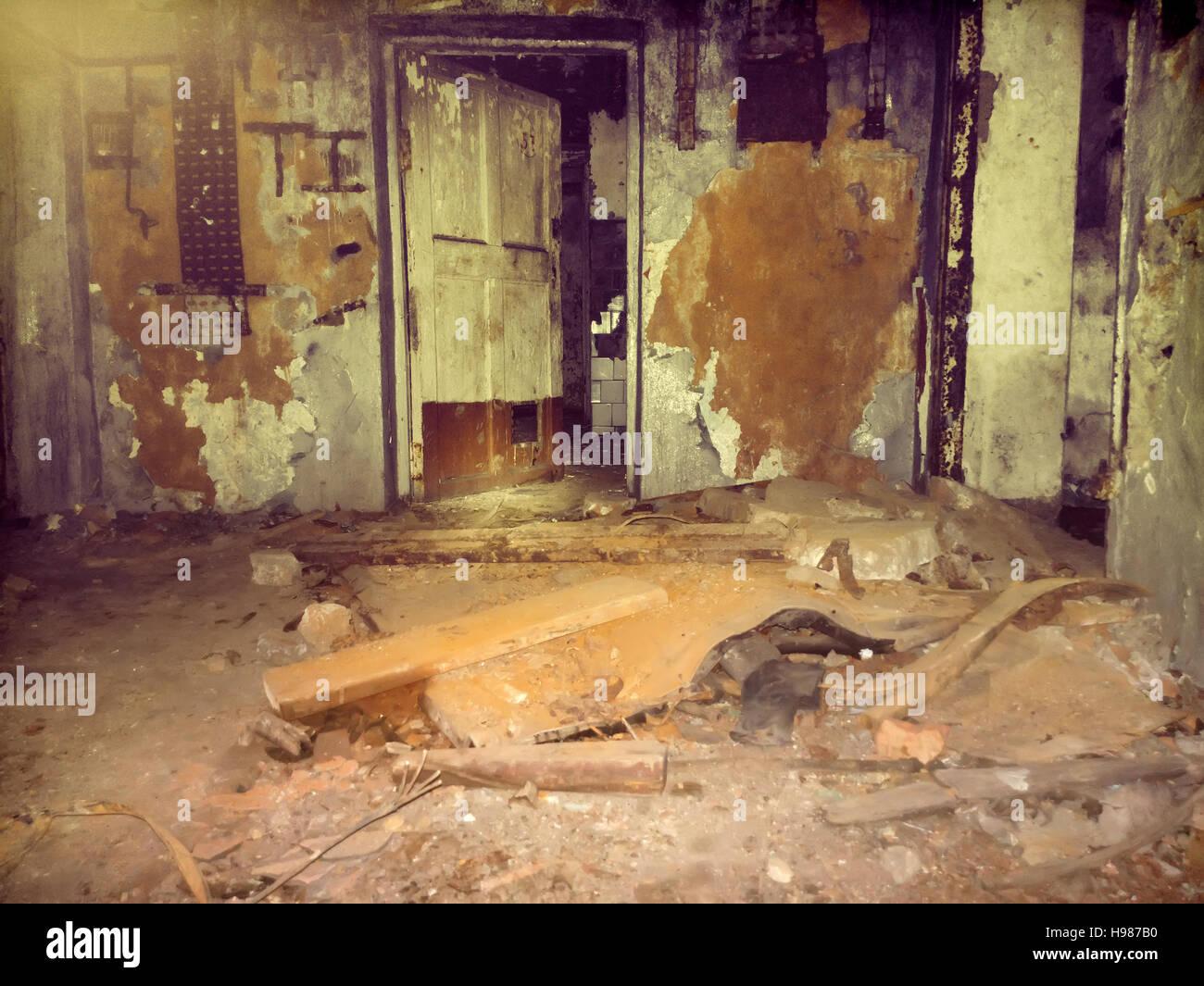 horror underground room with incredible. threat empty room Stock Photo ...