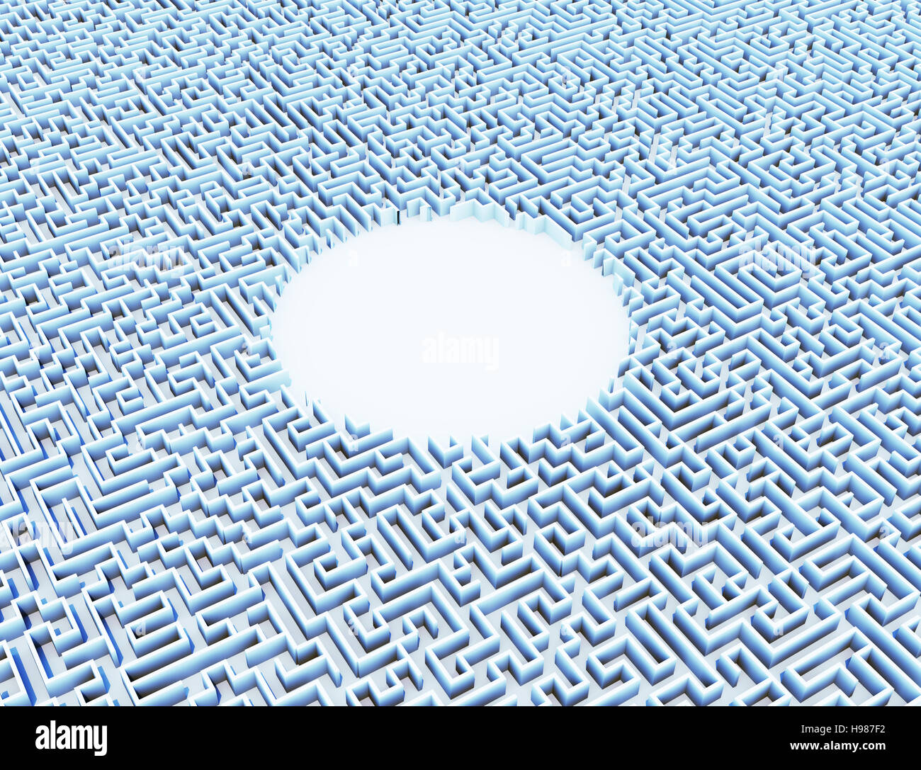 The maze with radial empty center. 3d illustration Stock Photo - Alamy