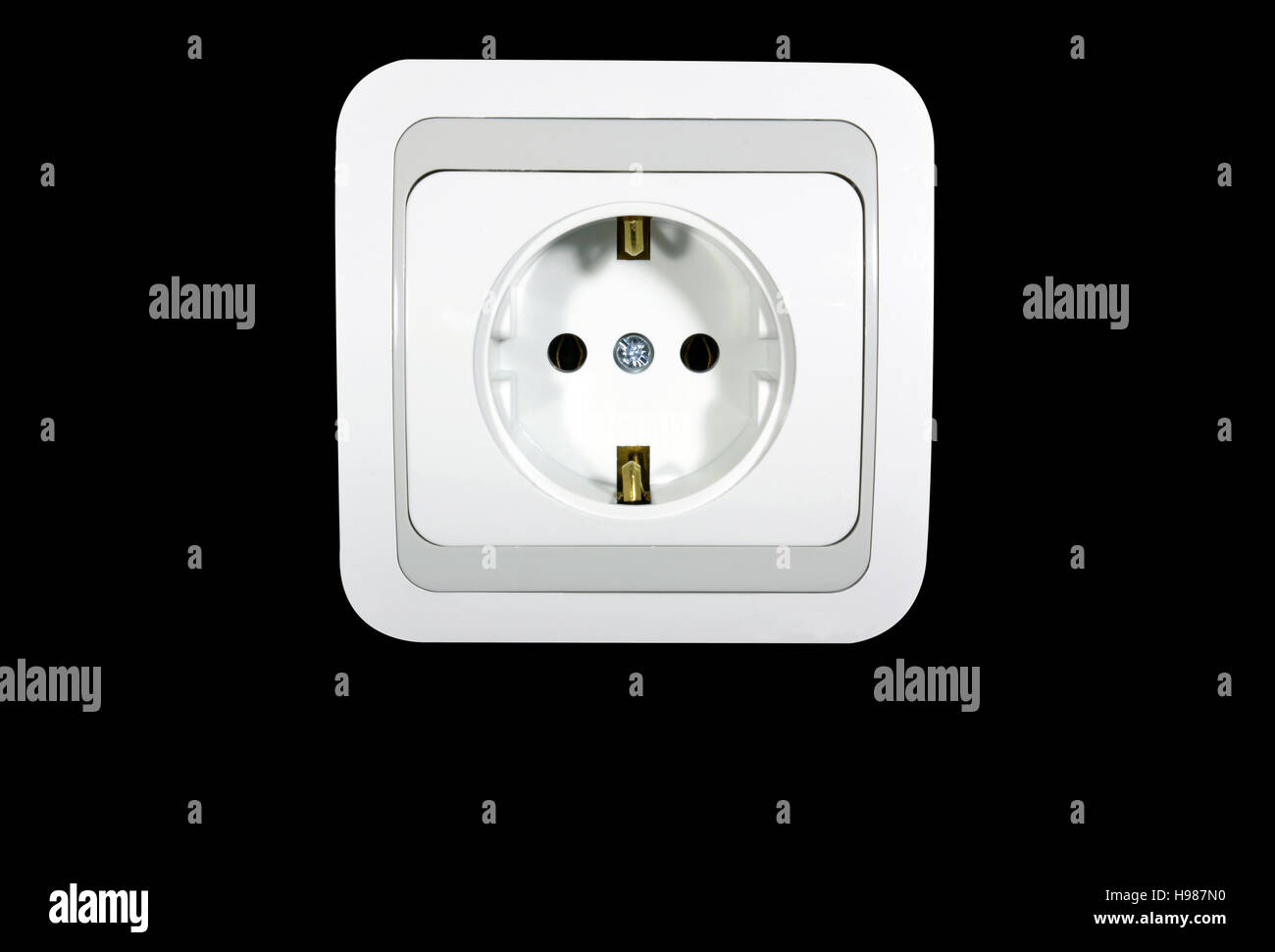 White electric socket Stock Photo - Alamy
