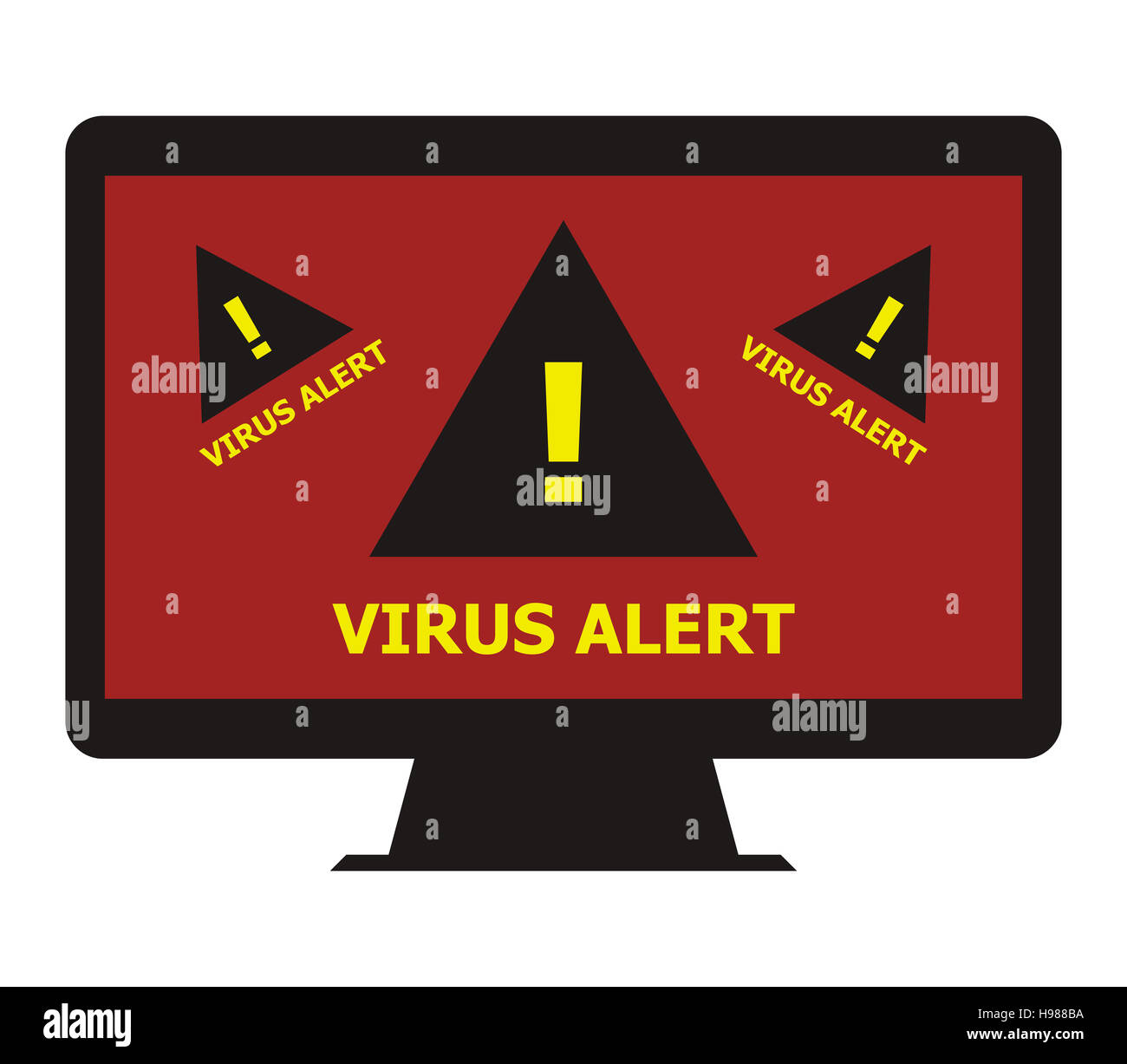 Pc virus alert icon Cut Out Stock Images & Pictures - Alamy