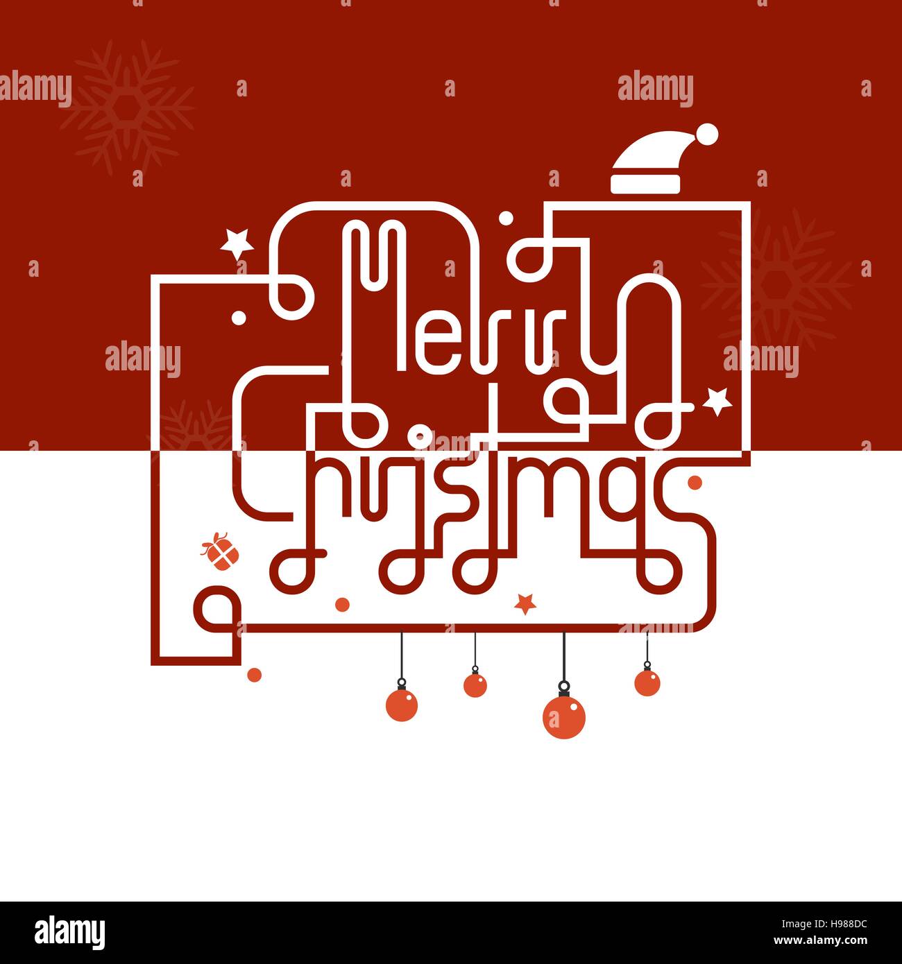 Merry Christmas Lettering Icon Abstract Background Hand Drawn Merry