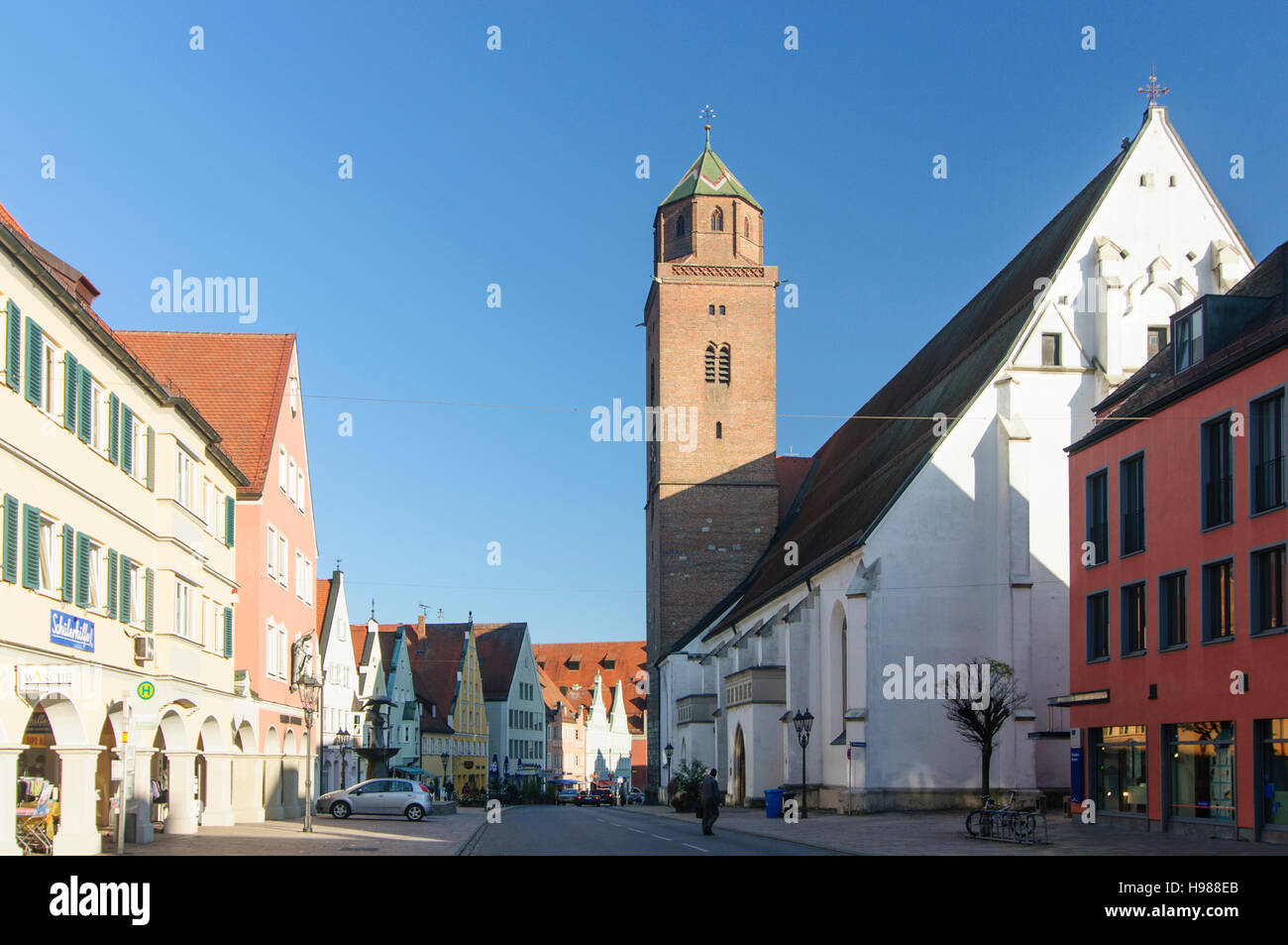 Donauwörth: street Reichsstraße, church Liebfrauenmünster, Schwaben ...