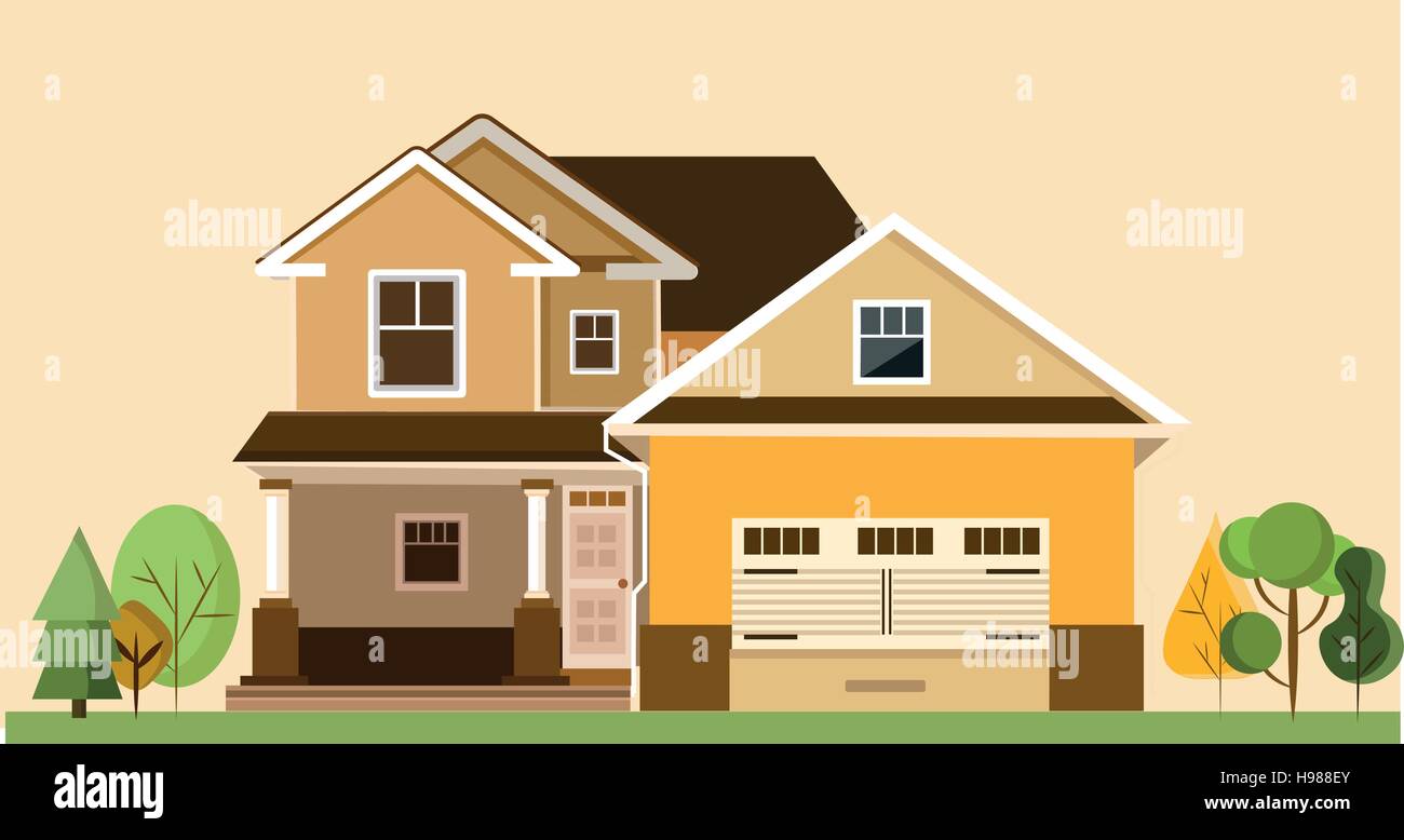 Cottage garden tree Stock Vector Images - Alamy