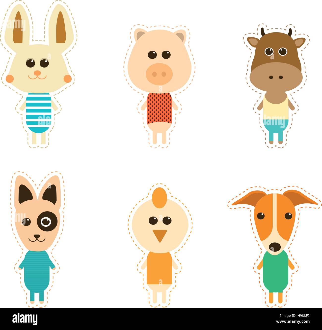 Set cute cartoon tiger Stock Vector Images - Alamy