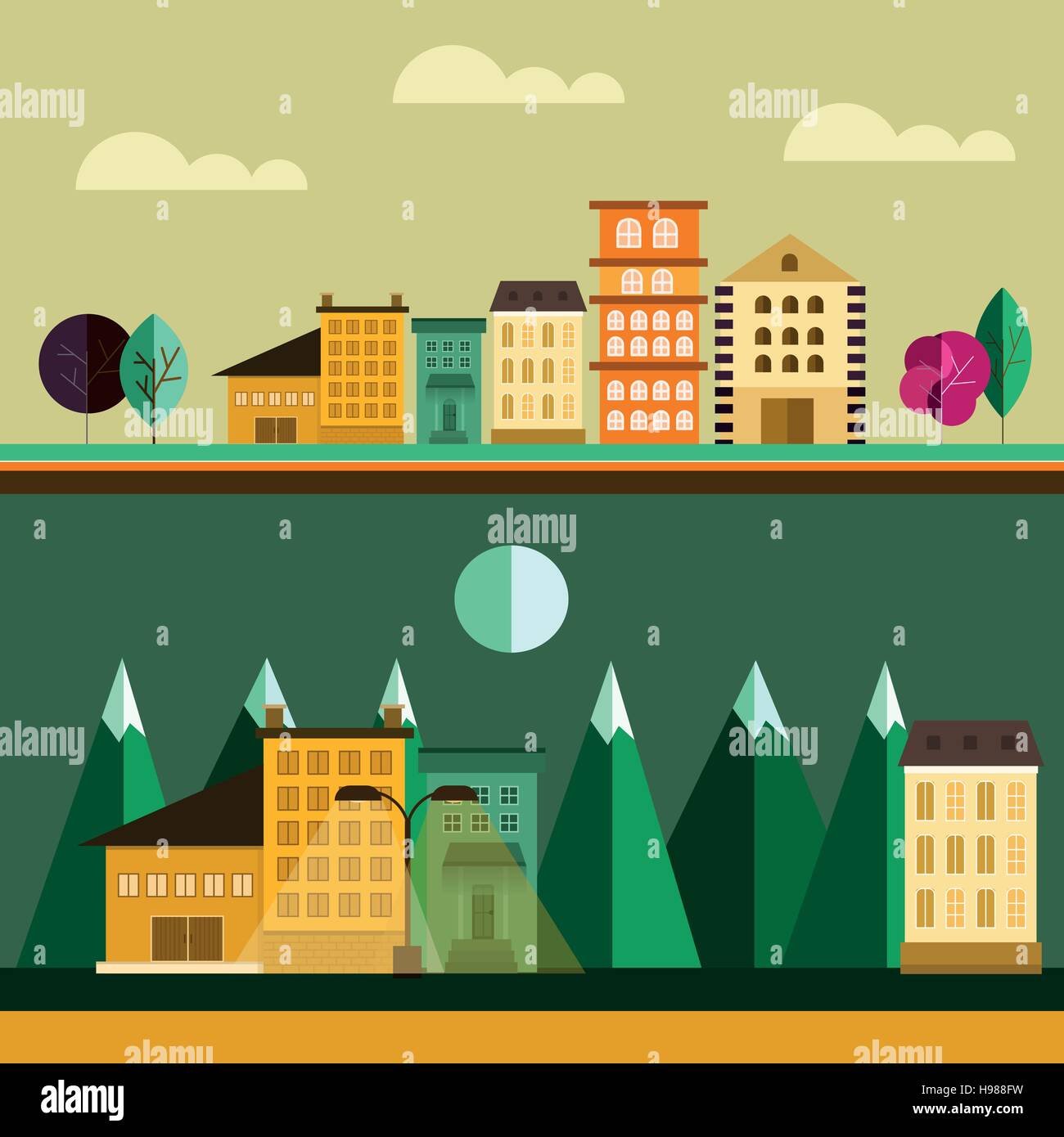 Town and countryside Stock Vector Images - Alamy