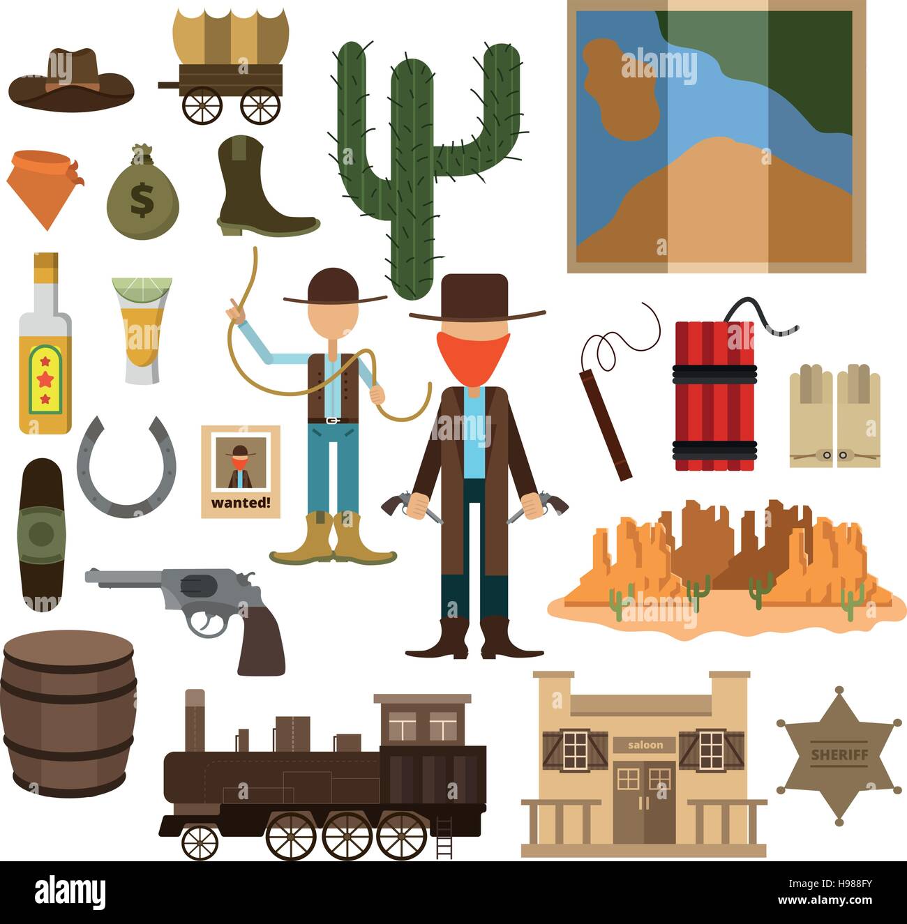 Wild west collection skull Stock Vector Images - Alamy