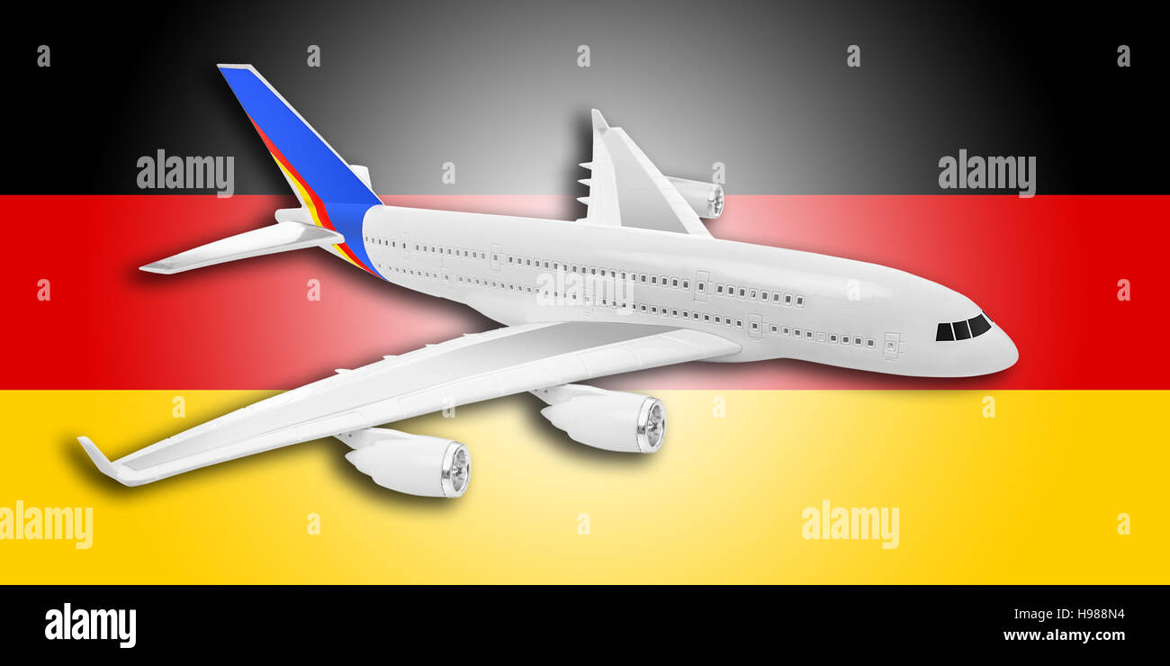 Plane and Germany flag Stock Photo - Alamy