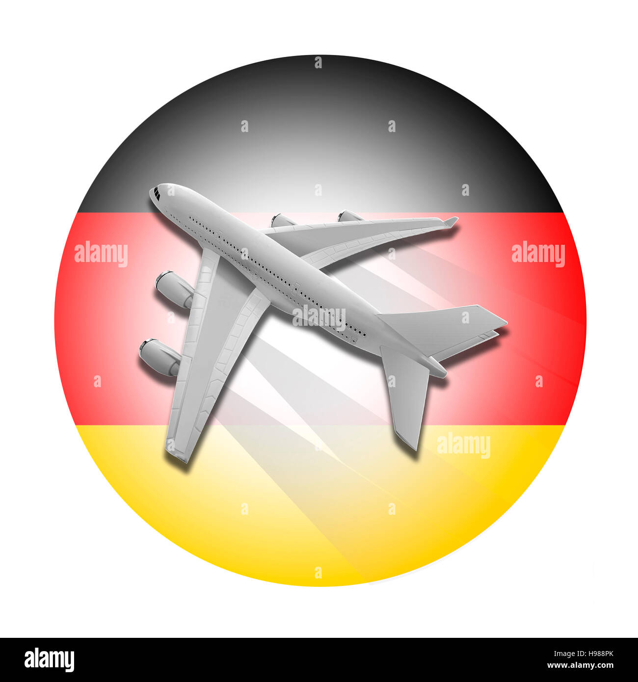 Plane and Germany flag Stock Photo - Alamy
