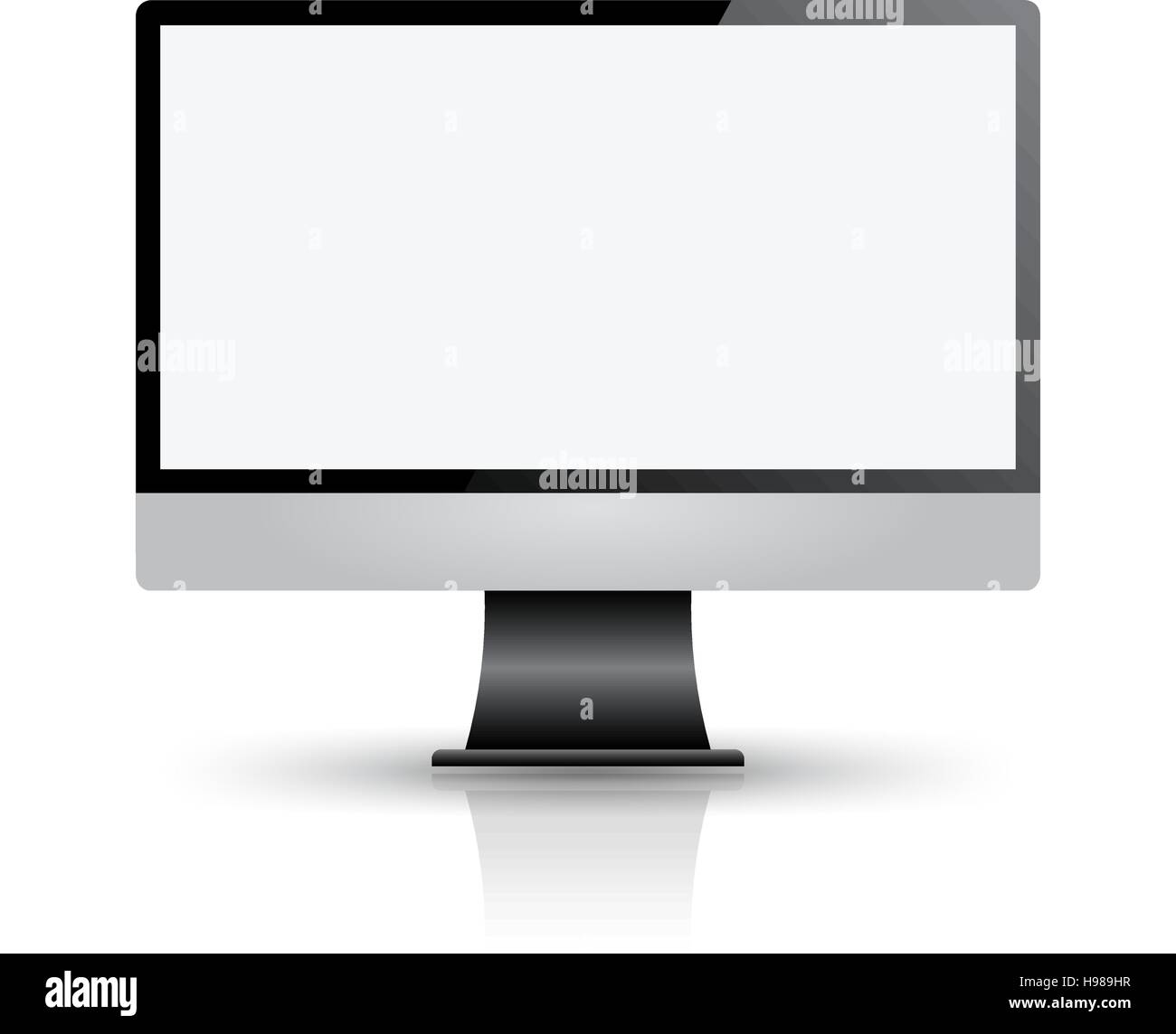 White computer monitor isolated on over white background Stock Vector ...