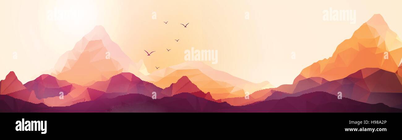 Geometric Mountain Illustration