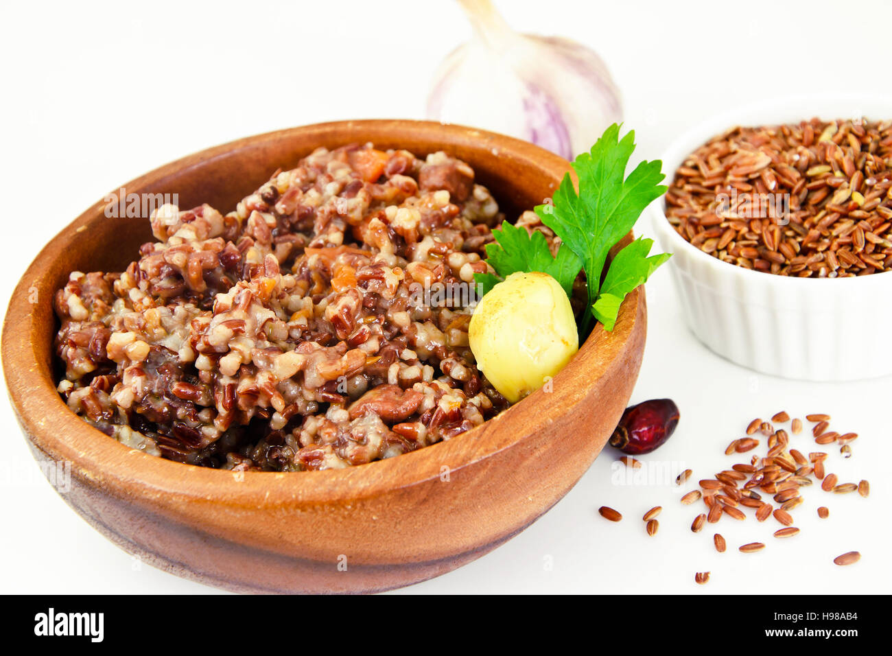 Pilaf with Meat, Carrots and Red Rice Studio Photo Stock Photo - Alamy