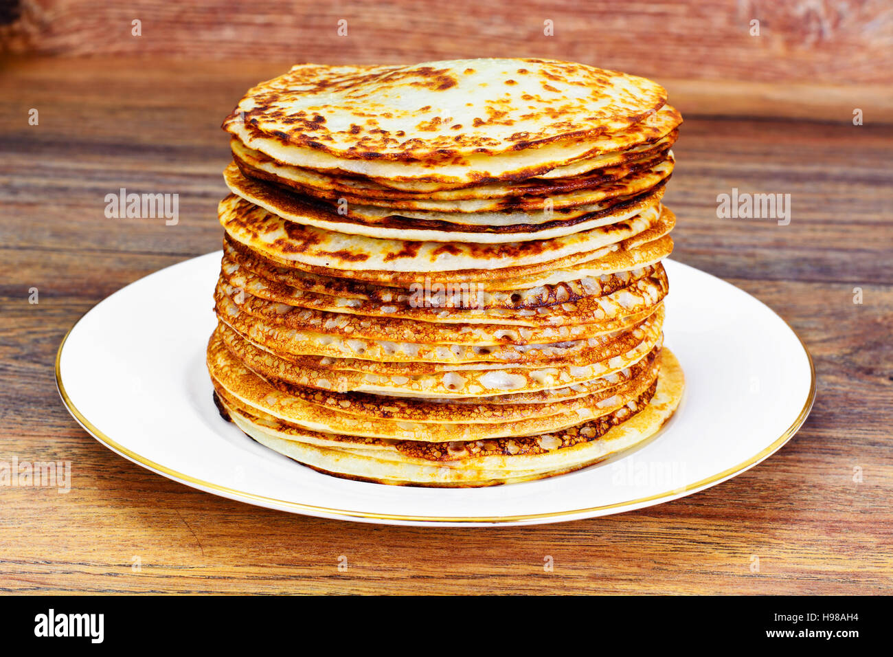 Tasty Pancakes Stack on Plate. Studio Photo Stock Photo - Alamy