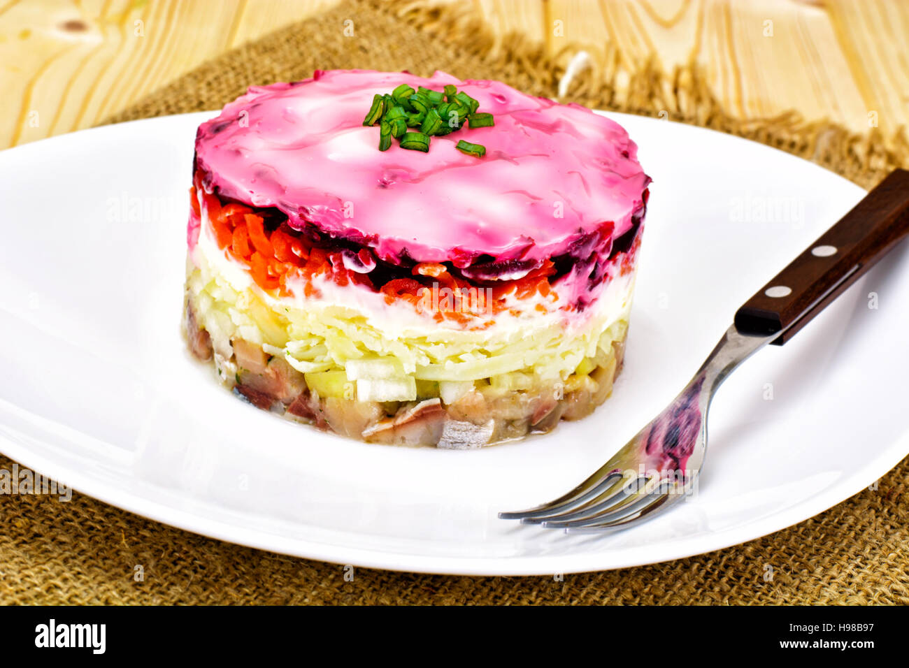 Russian Shuba Salad with Beetroot, Potatoes, Carrots and Herring Studio ...