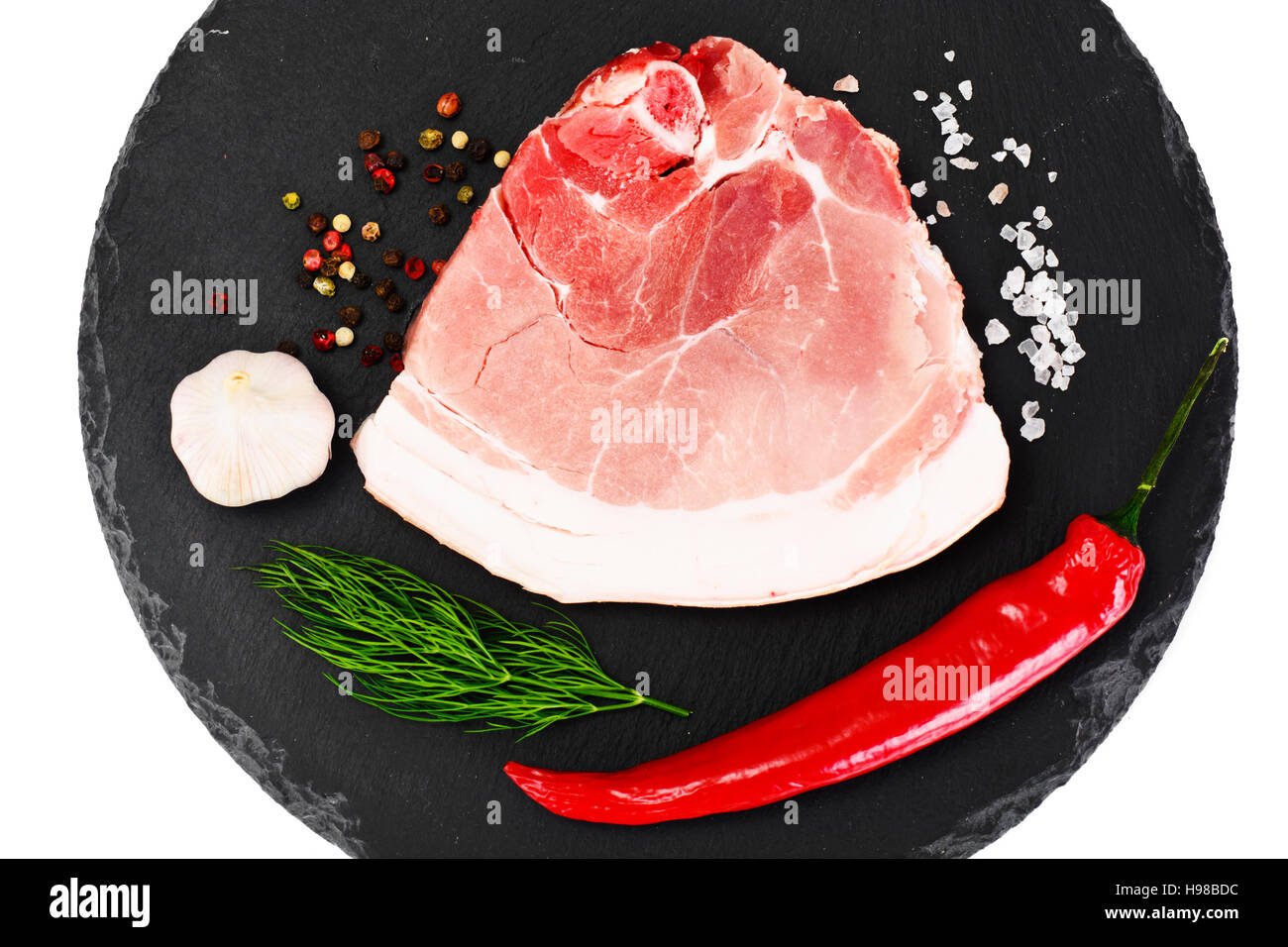 A Piece of Fresh Raw Pork, Meat Isolated on White Background Studio ...