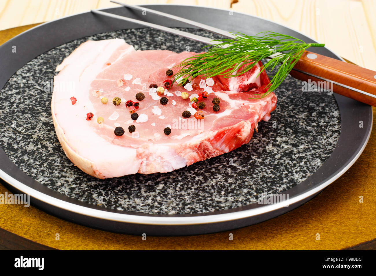A Piece of Fresh Raw Pork, Meat Isolated on White Background Studio ...