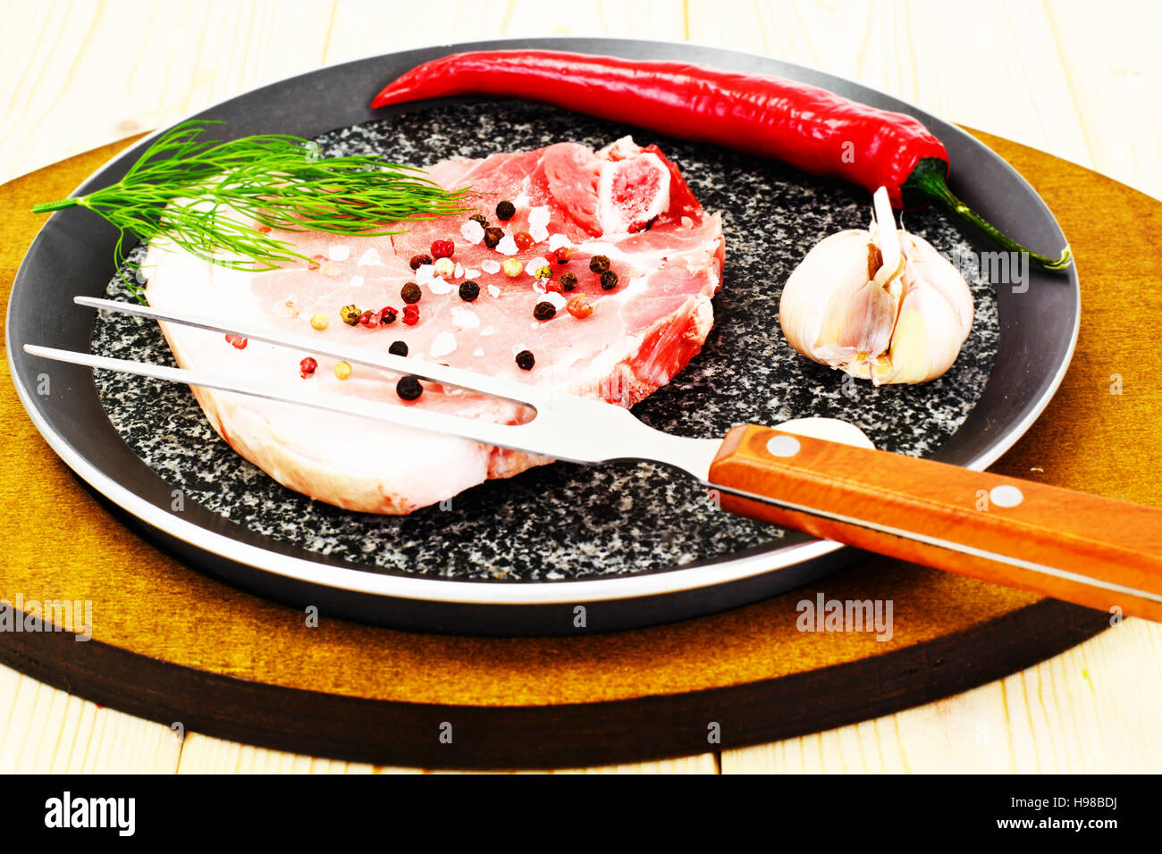 A Piece of Fresh Raw Pork, Meat Isolated on White Background Studio ...