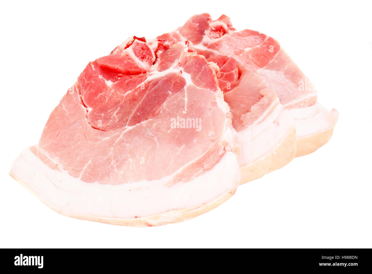 A Piece of Fresh Raw Pork, Meat Isolated on White Background Studio ...