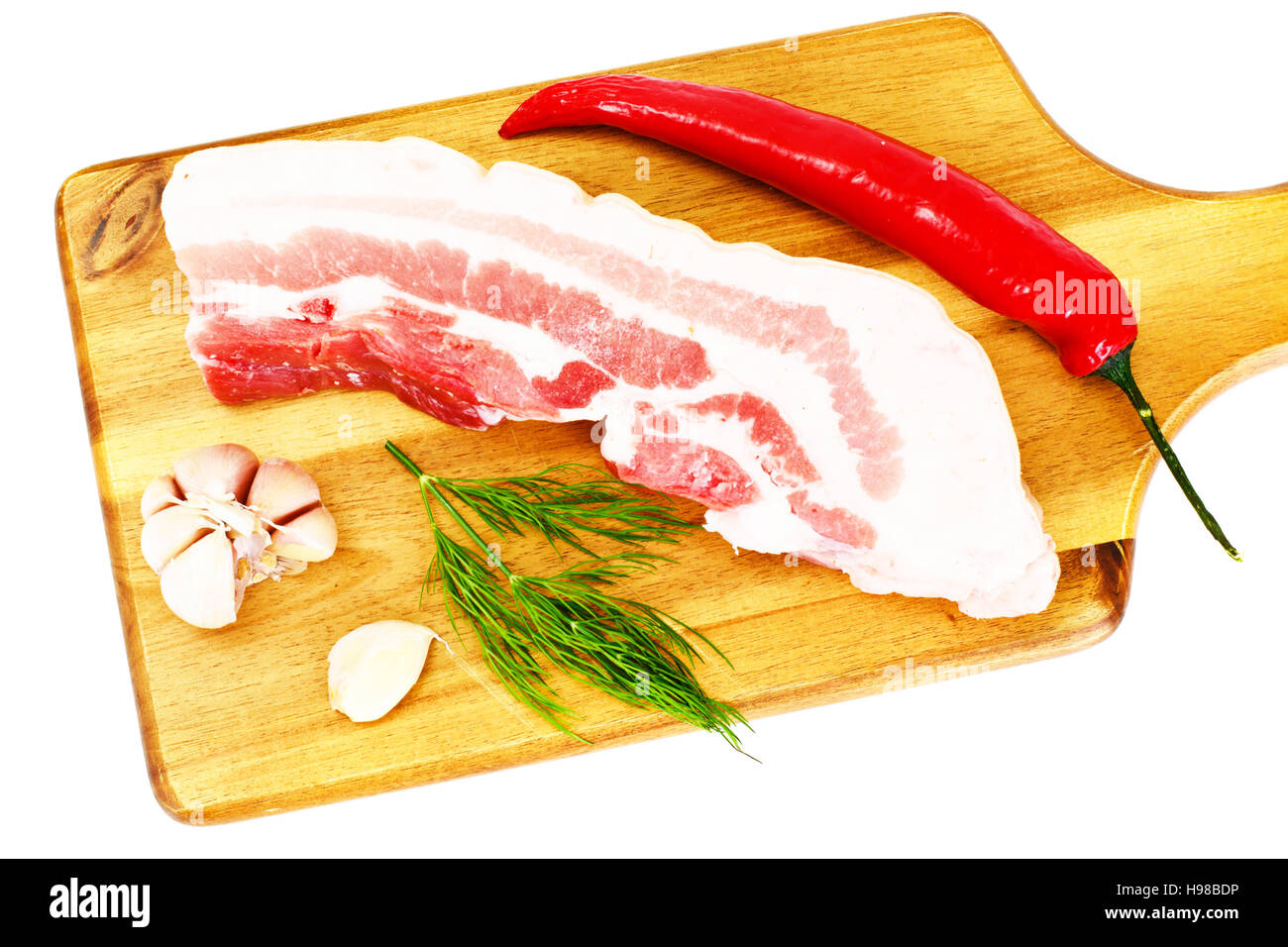 A Piece of Fresh Raw Pork, Meat Isolated on White Background Studio ...
