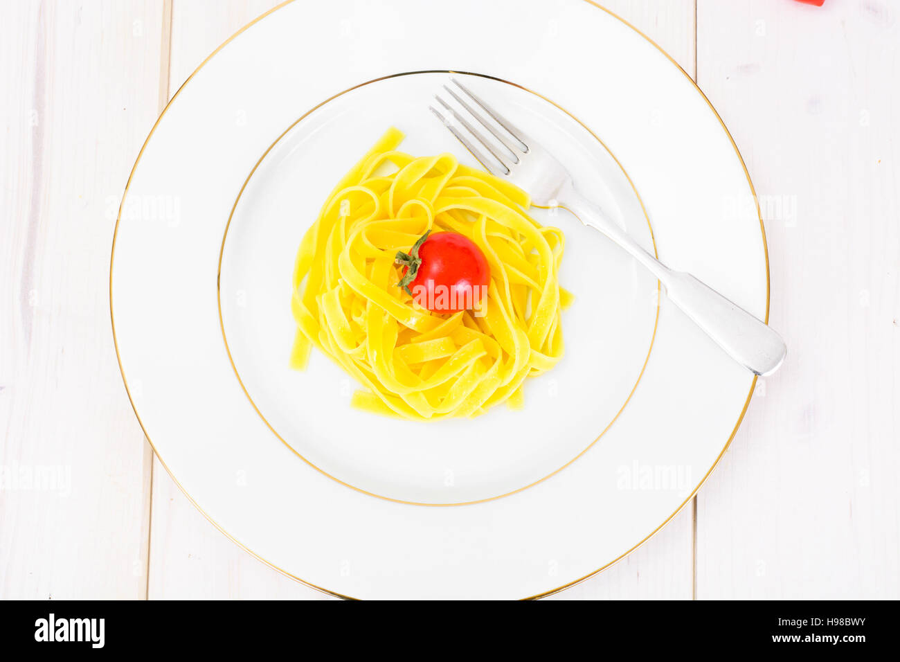 Food without meat: Spaghetti on White Plate. Studio Photo Stock Photo ...