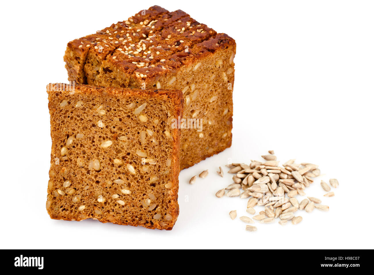 Whole Wheat Bread Isolated on White Background Stock Photo - Alamy