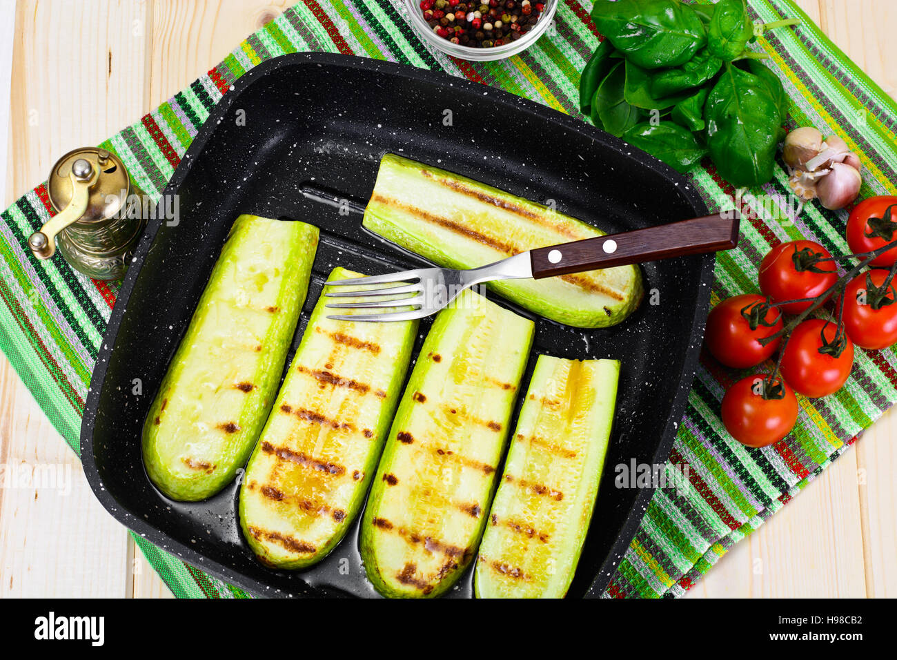 dietary food: Courgettes Zucchini Grill Studio Photo Stock Photo - Alamy