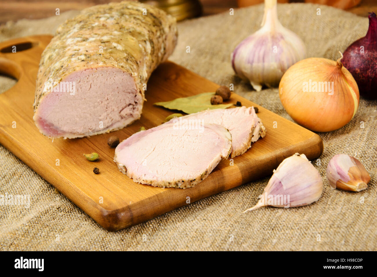 Cold Boiled Pork with Spice. Studio Photo Stock Photo - Alamy