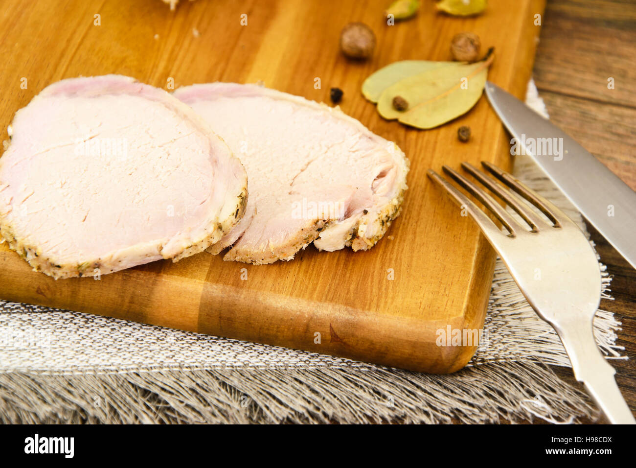 Cold Boiled Pork with Spice. Studio Photo Stock Photo - Alamy