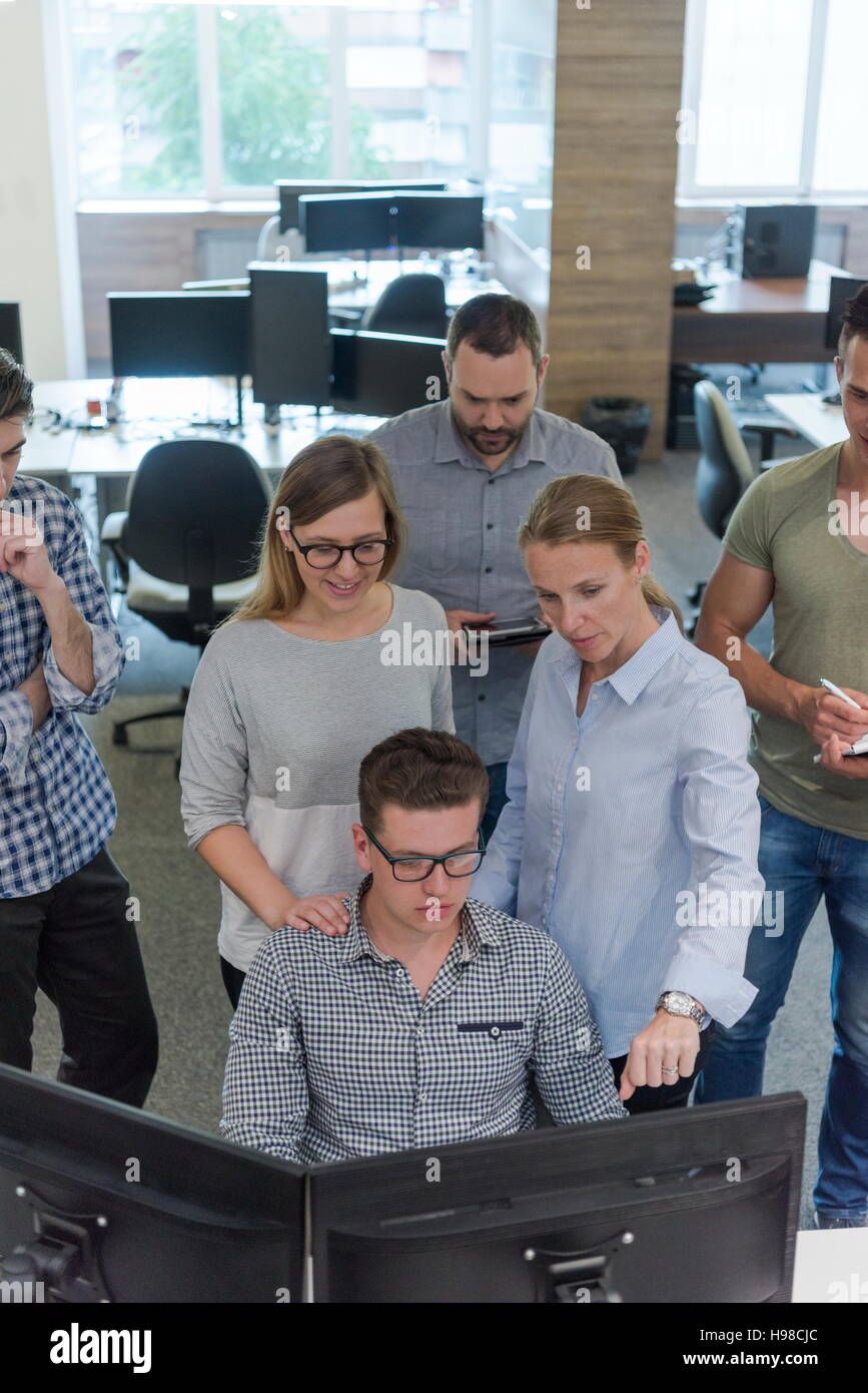 startup business people group working as team to find solution Stock ...