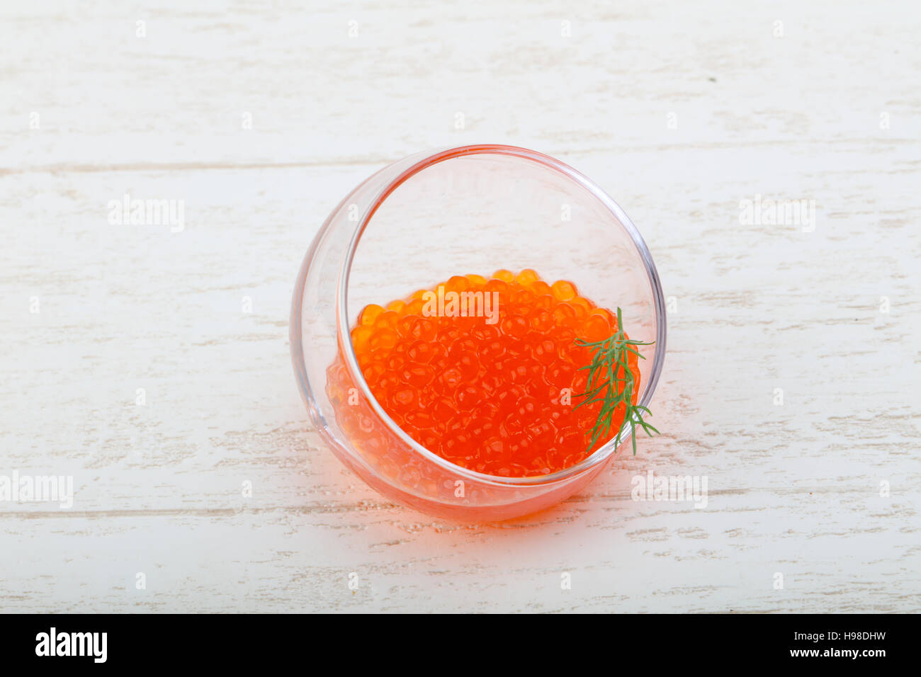 Red caviar in the bowl with dill Stock Photo - Alamy