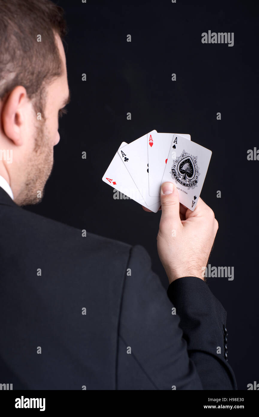 Man holding trump cards hi-res stock photography and images - Alamy