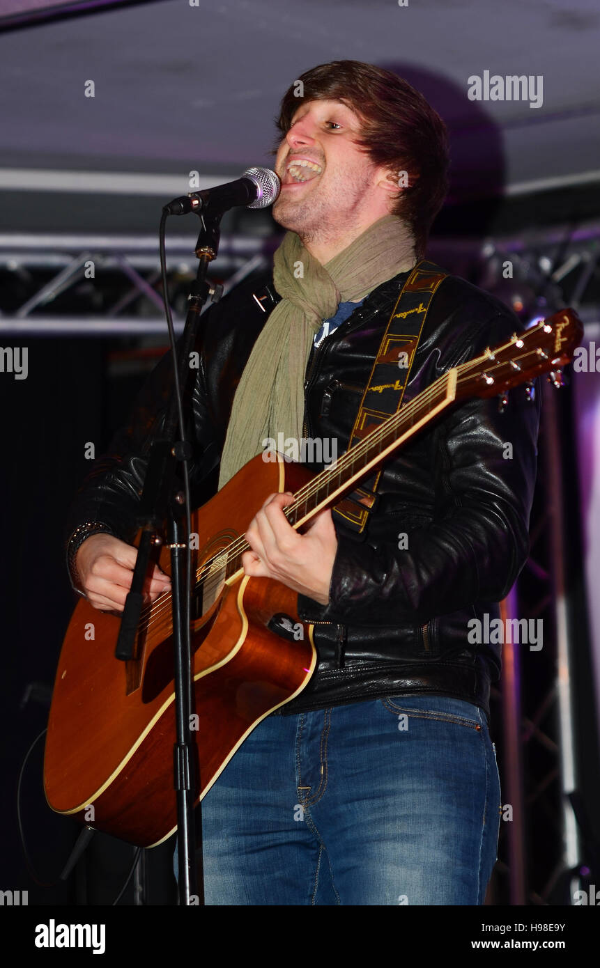 Adam Duffill, Rock singer/songwriter at the Southend Christmas lights ...