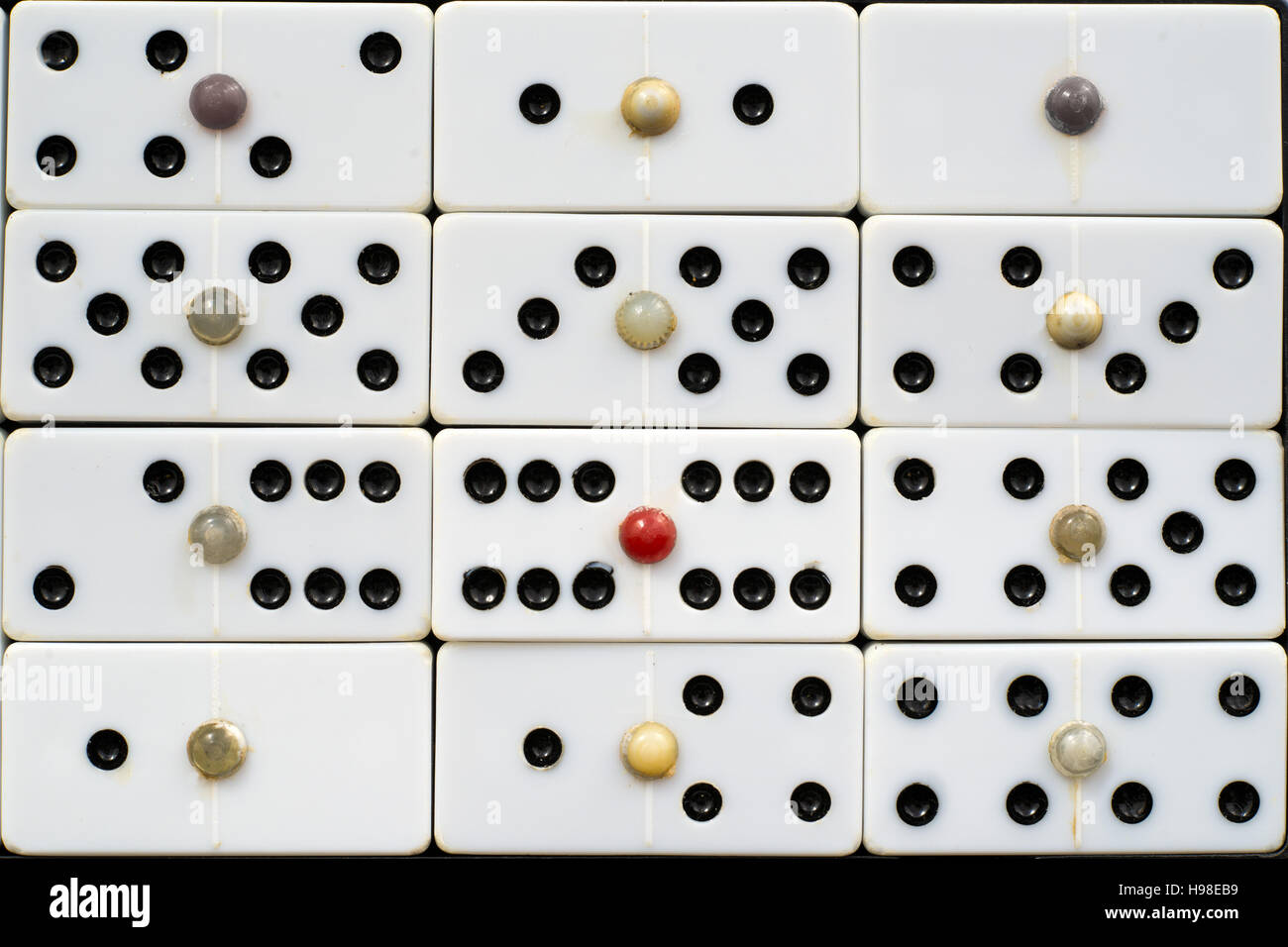Twelve domino game tiles Stock Photo - Alamy