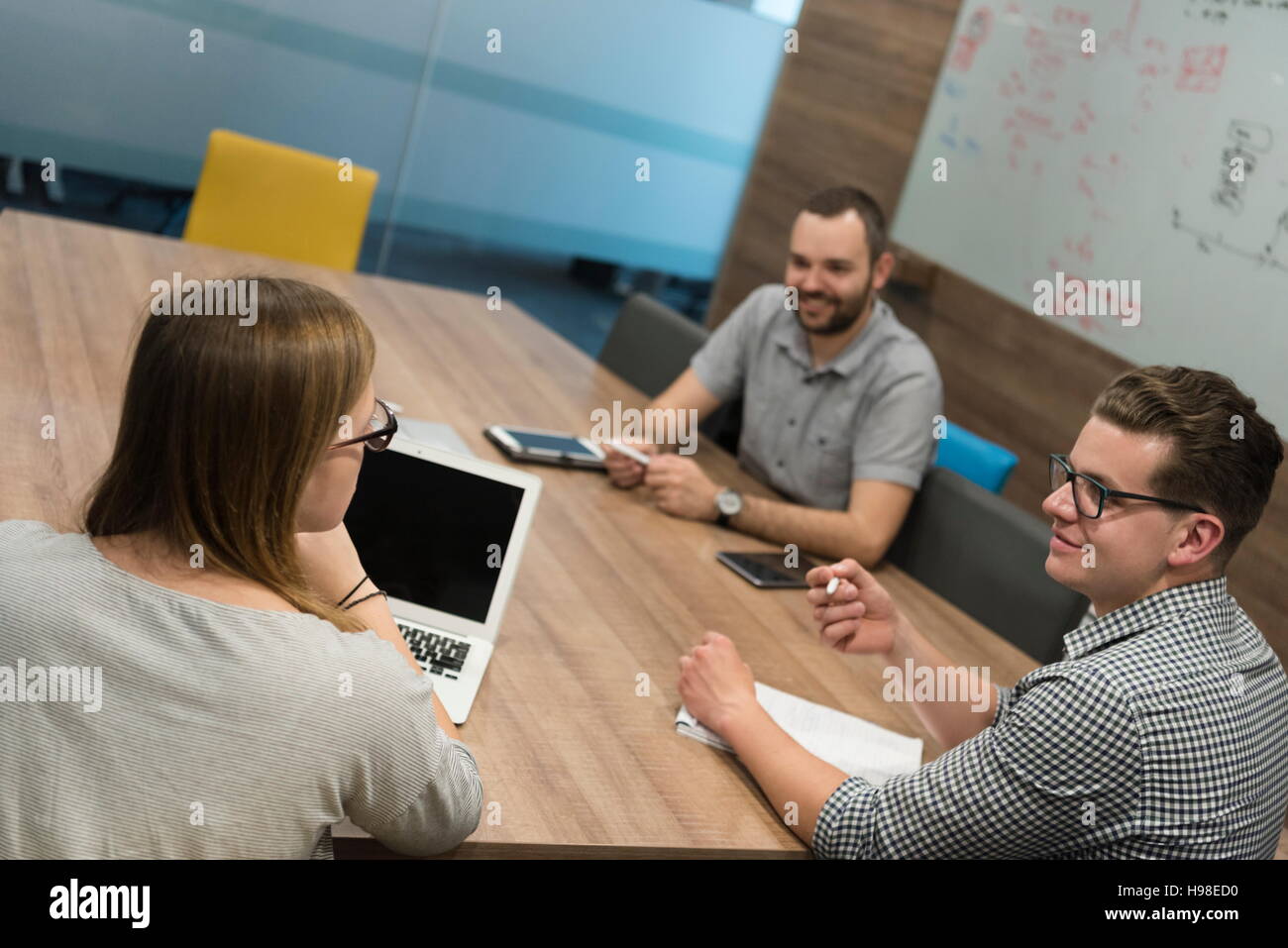 startup business team brainstorming on meeting working on laptop and ...