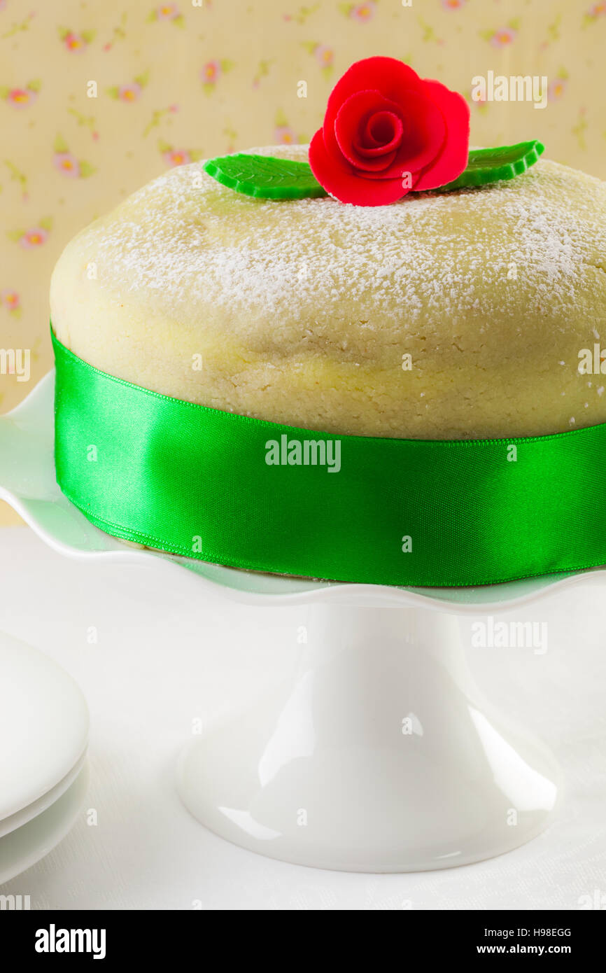 Swedish princess cake, marzipan birthday cake Stock Photo - Alamy