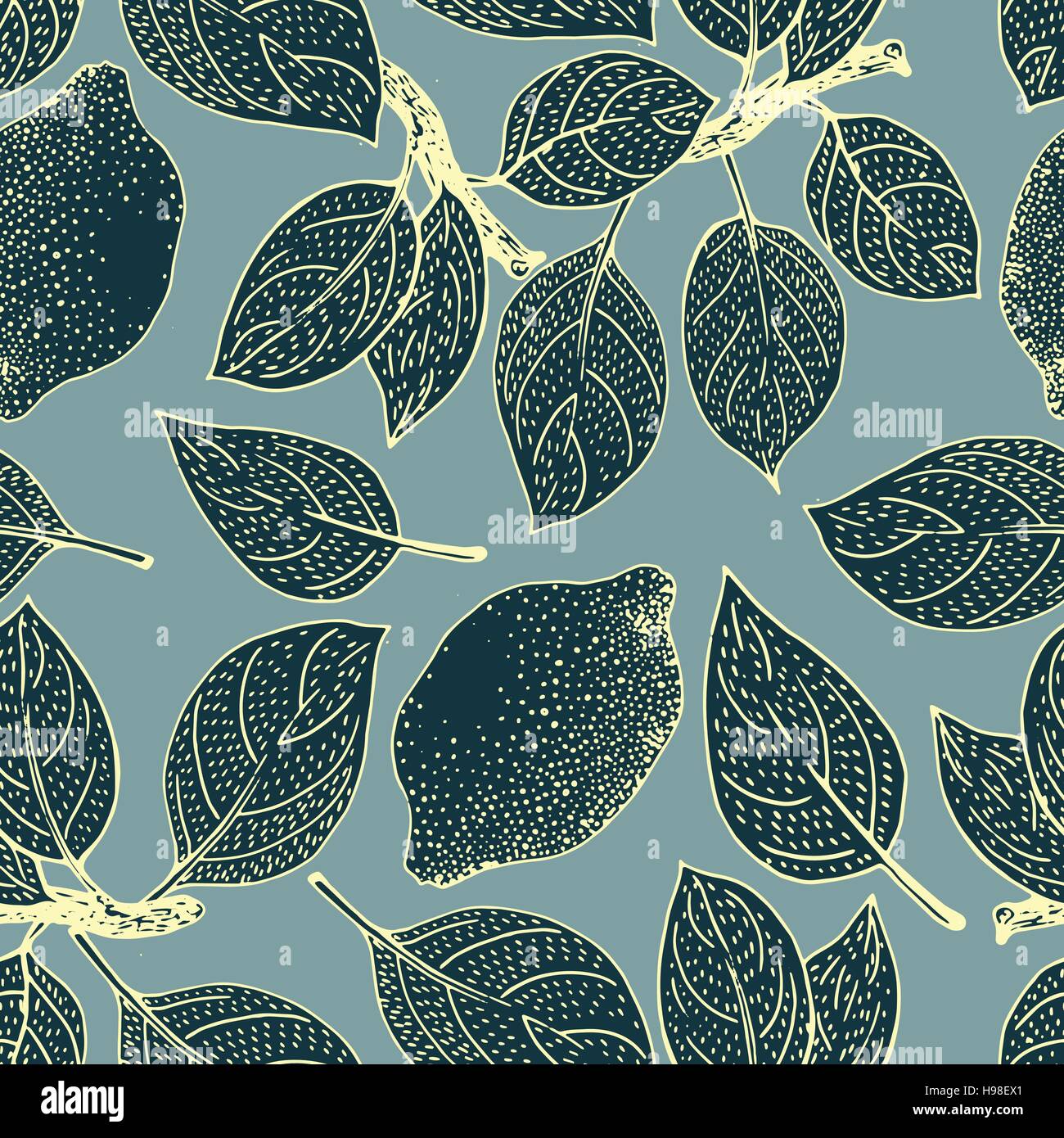 Seamless Floral Pattern. Lemon Fruits Background. Flowers, Leaves ...
