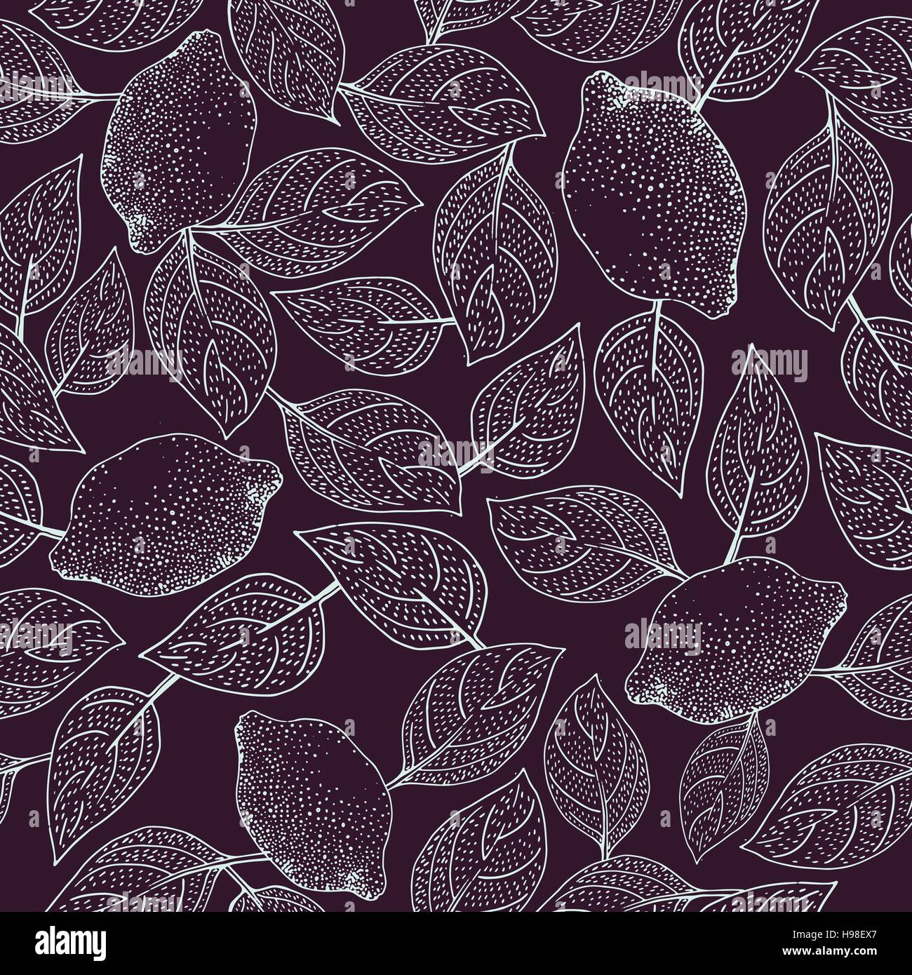 Seamless Floral Pattern. Lemon Fruits Background. Flowers, Leaves ...