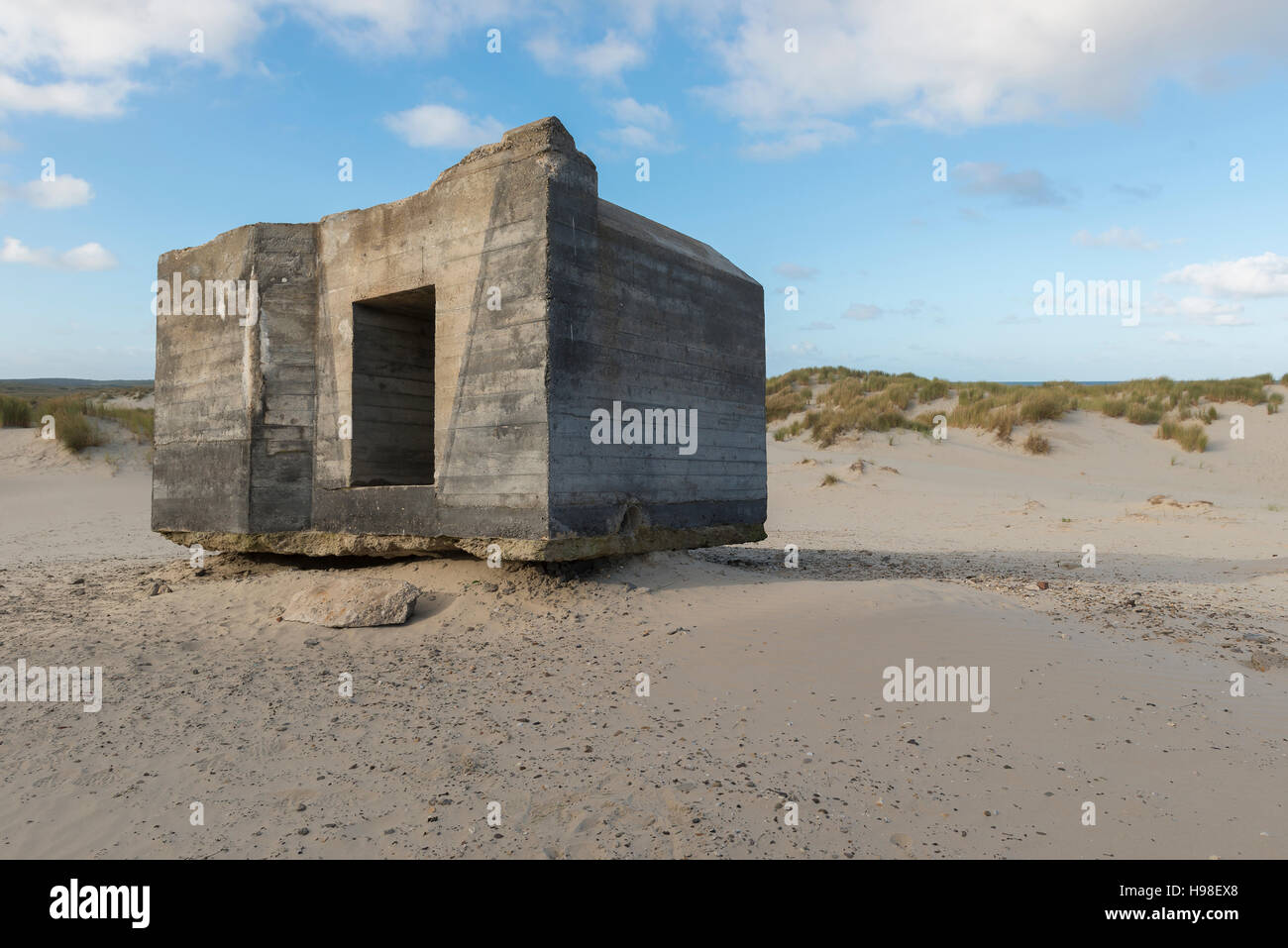 Old German bunker on the island of Terschelling in the Netherlands ...