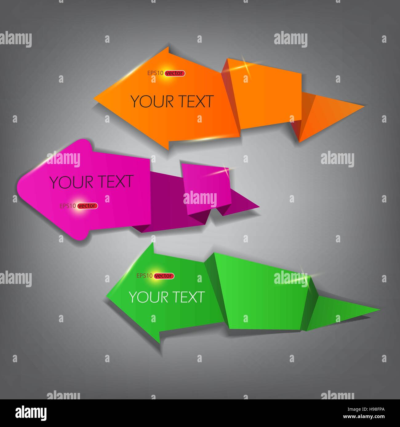 Colorful arrow stickers labels and tags. Vector illustration, EPS 10 ...