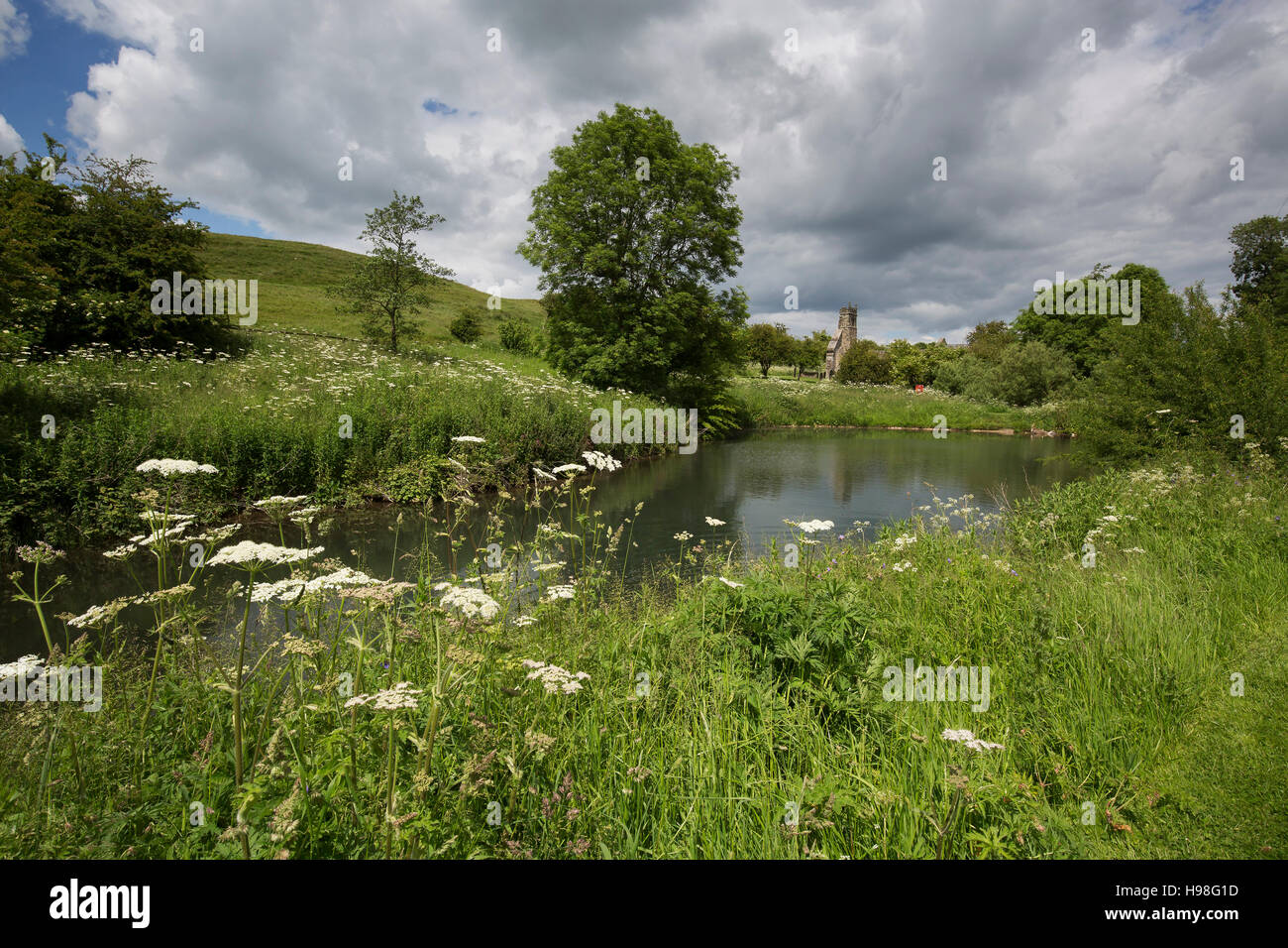 Wharram Percy deserted medieval village, Yorkshire Wolds south of ...