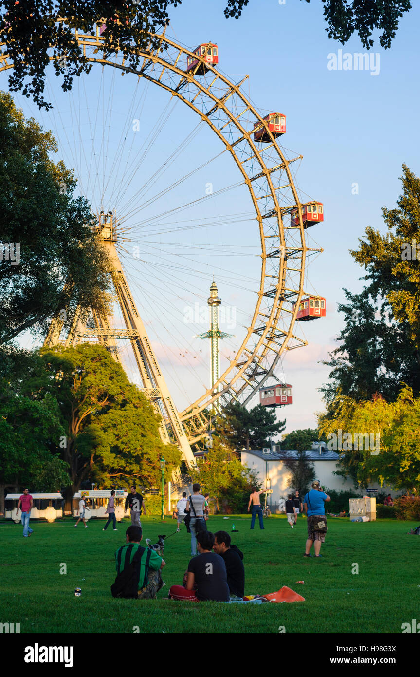 Wien, Vienna: Ferris Wheel in Prater, soccer player, 02., Wien, Austria ...